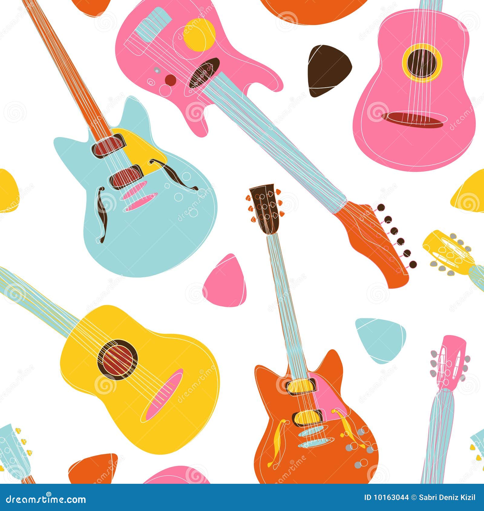 Guitar pattern design stock vector. Illustration of vector - 10163044