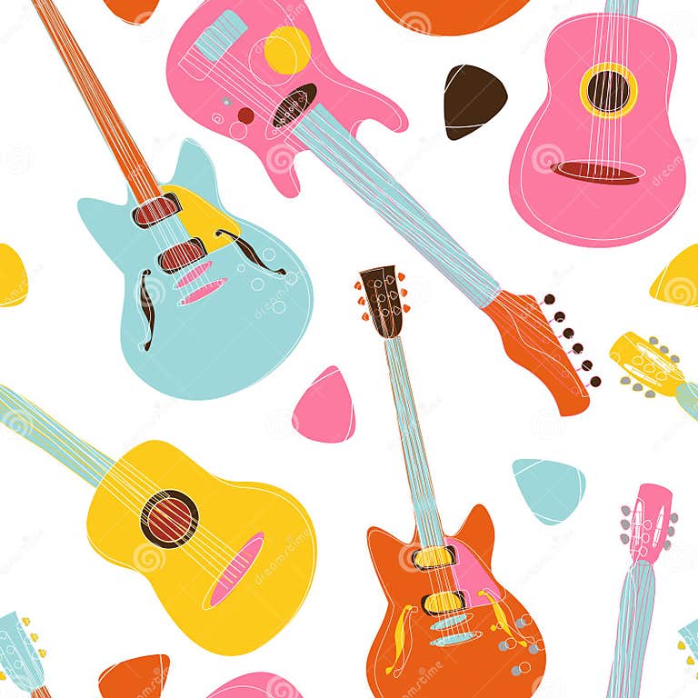 Guitar pattern design stock vector. Illustration of vector - 10163044