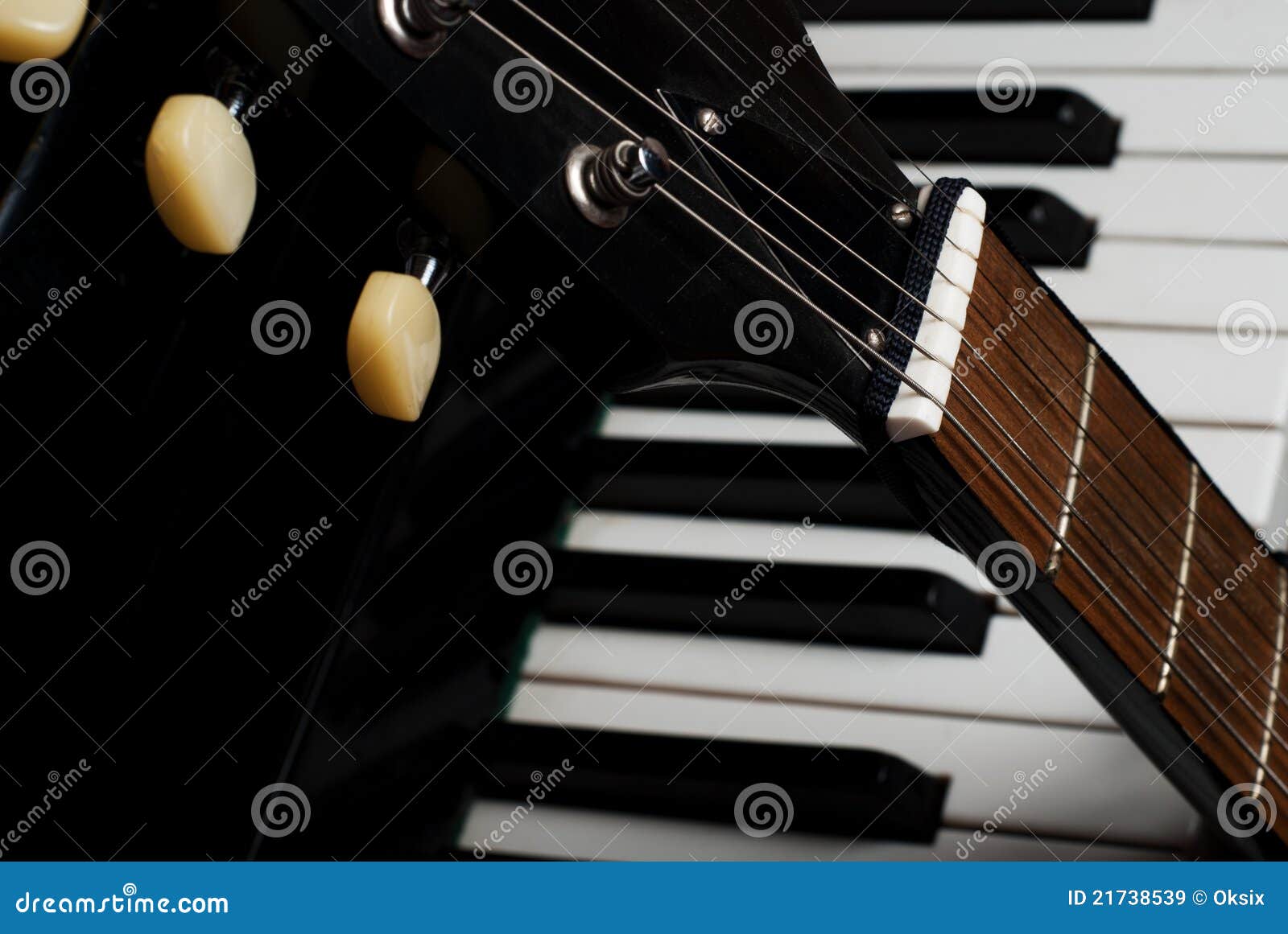Guitar and piano stock image. Image of antique, lesson - 21738539