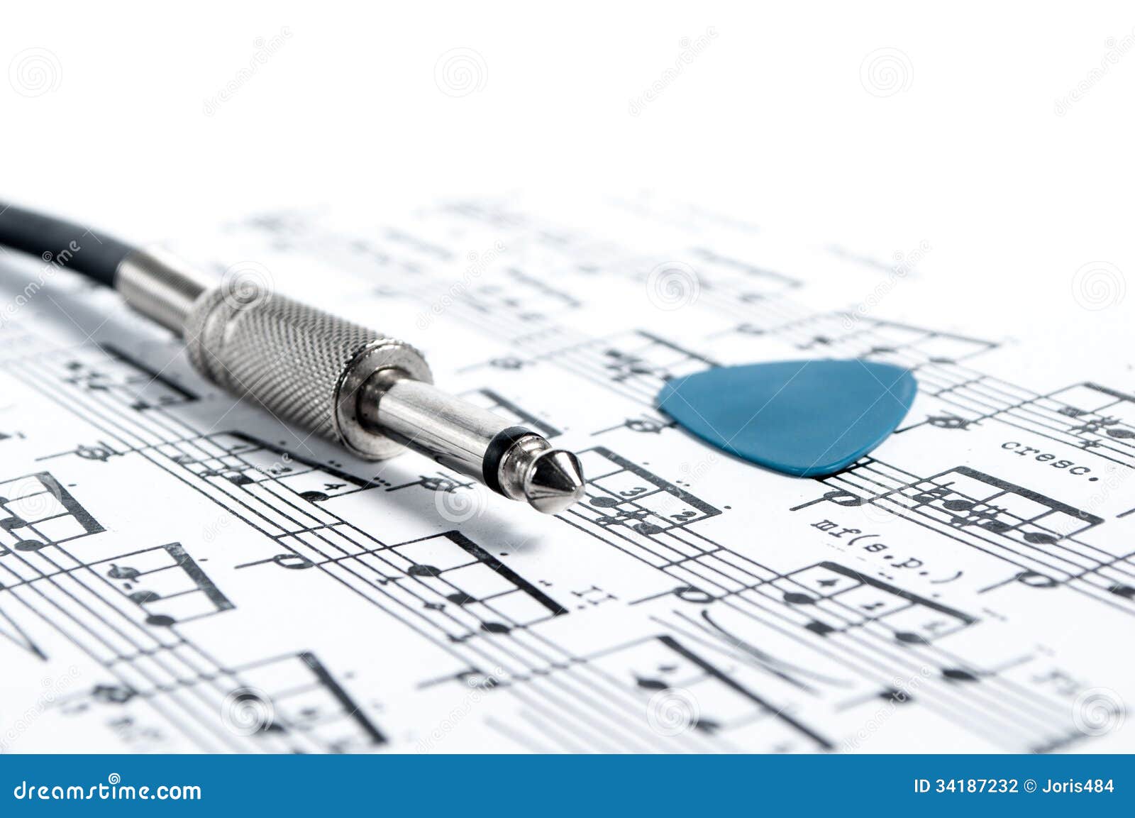 Guitar Pick and Mono Jack stock photo. Image of audio - 34187232
