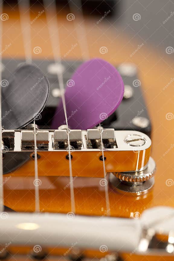 Guitar Picks in the Guitar Strings Stock Image - Image of industry ...