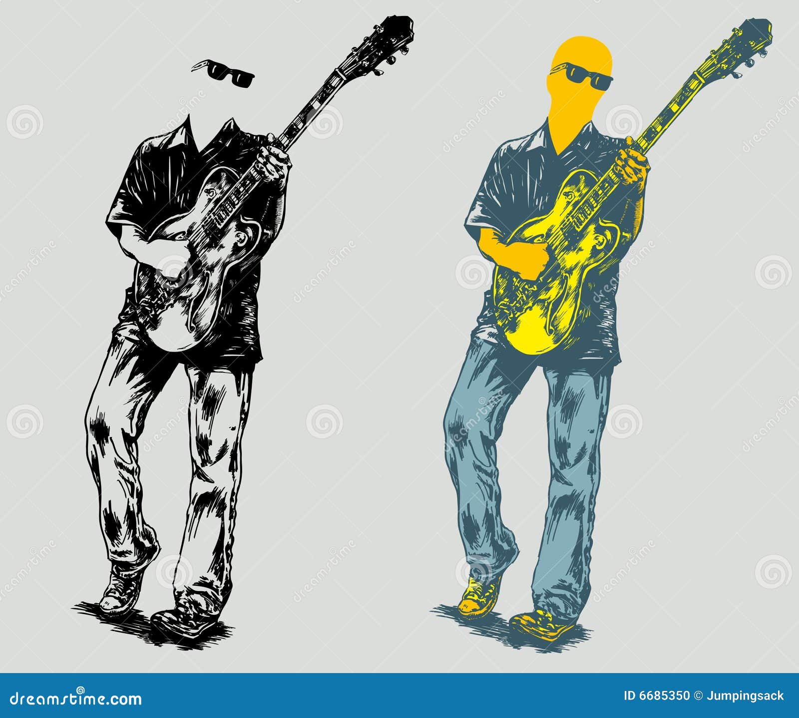 Guitar player stock vector. Illustration of style, play - 6685350