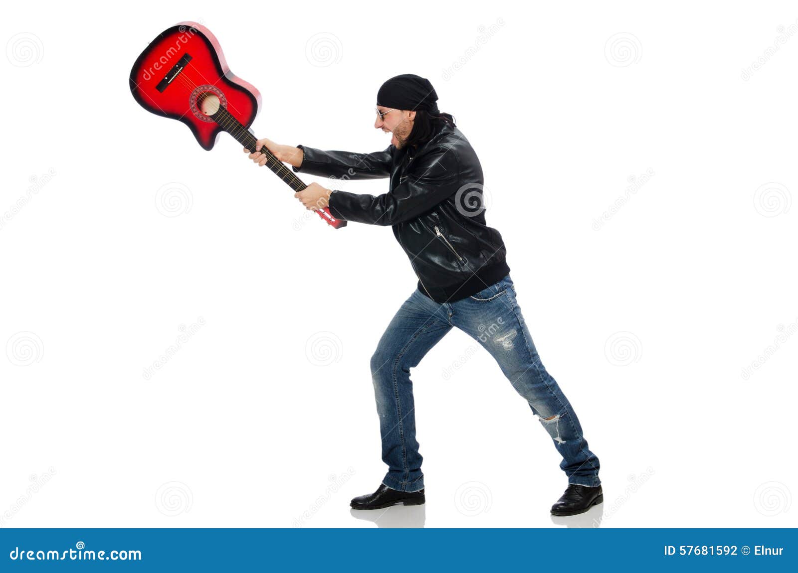 Rocker Man Breaking A Guitar Stock Image | CartoonDealer.com #30247987