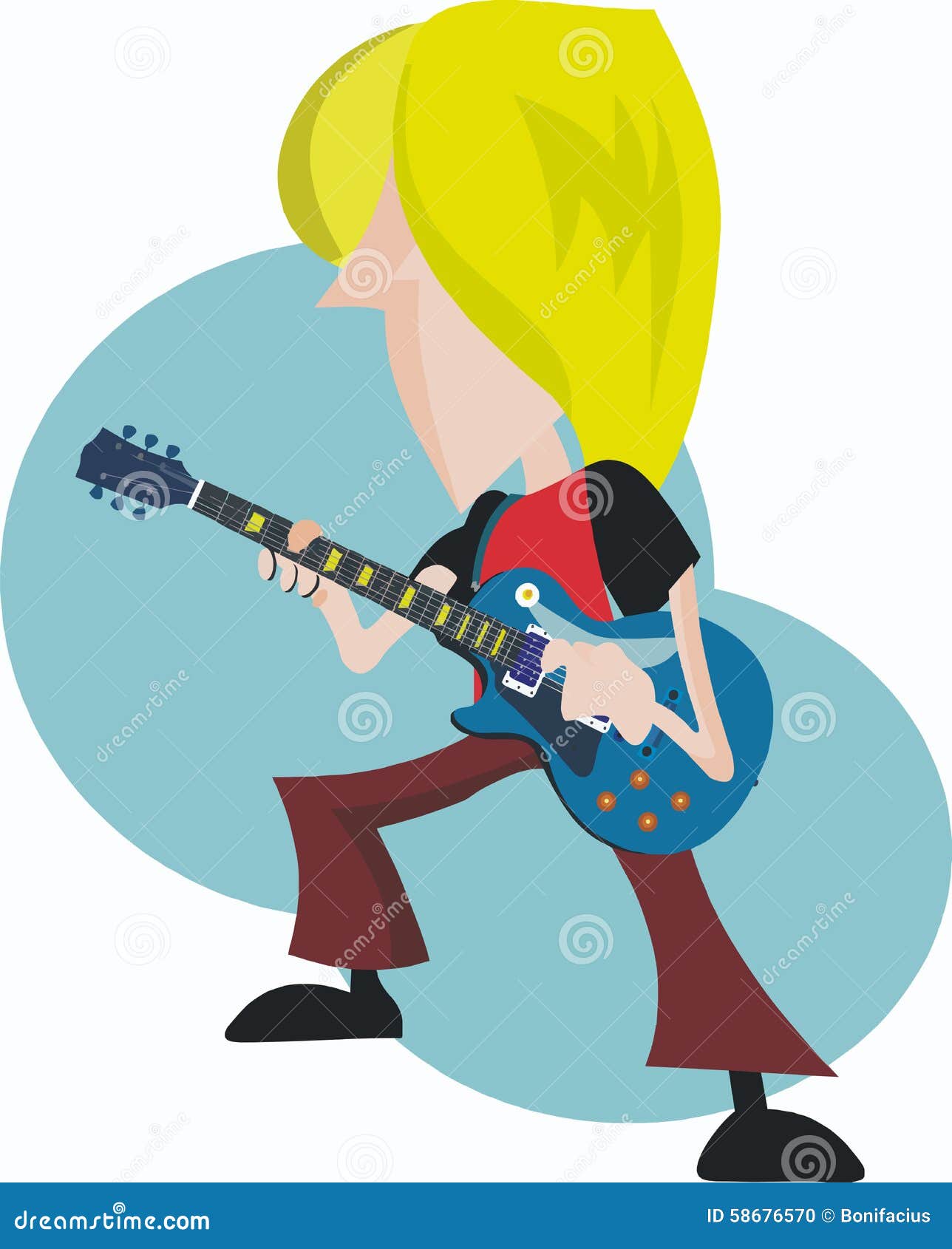 CUTE GUITAR PLAYER CARTOON stock vector. Illustration of musicians ...
