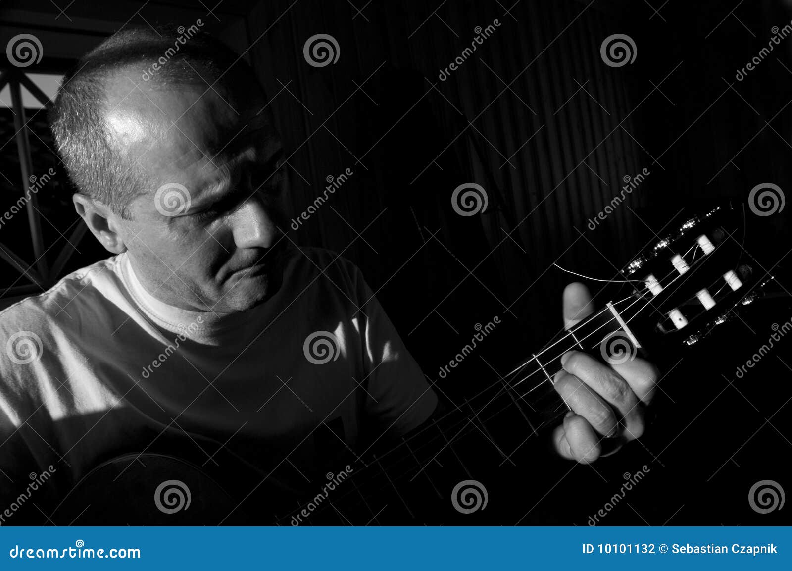 Guitar player and singer stock photo. Image of light - 10101132