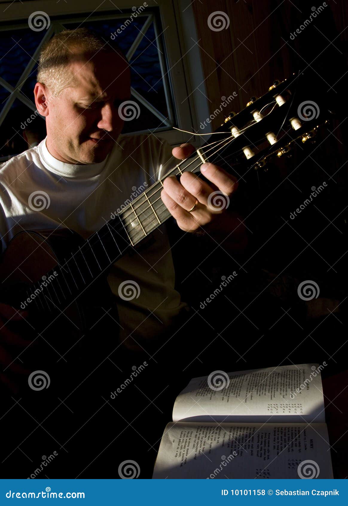 Guitar player and singer stock photo. Image of song, play - 10101158