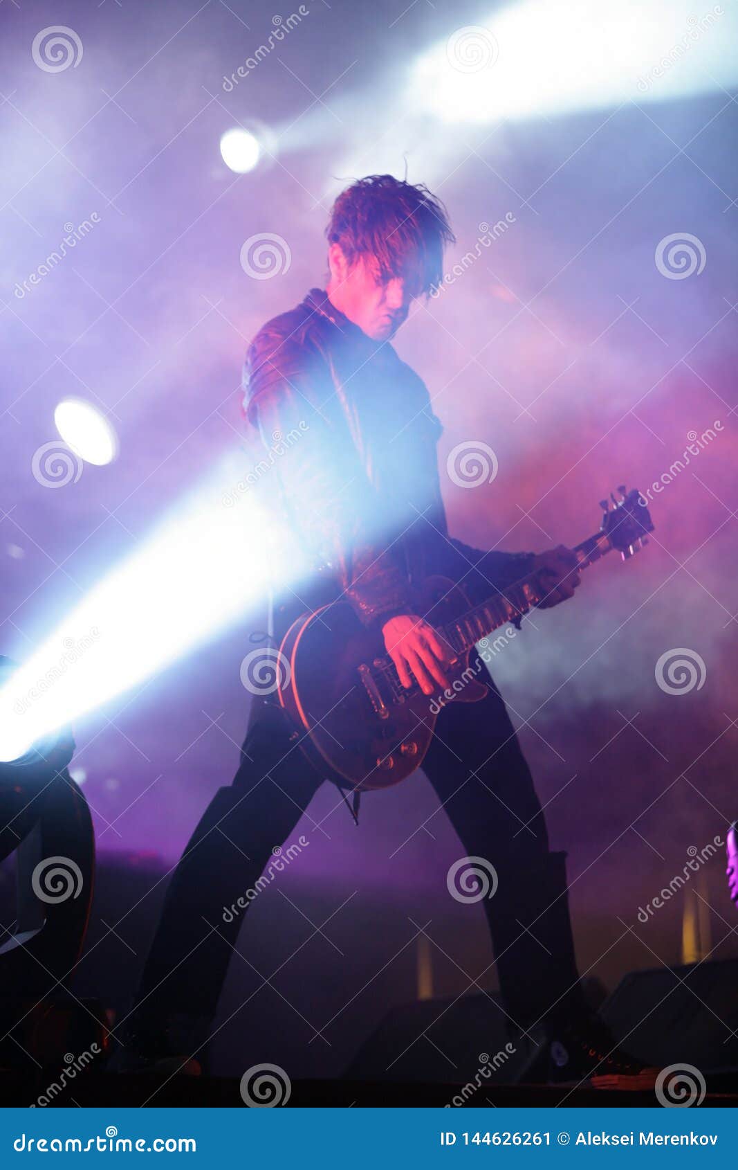 Guitar Player on Stage, the Prodigy, Concert in Russia 2005 Editorial ...