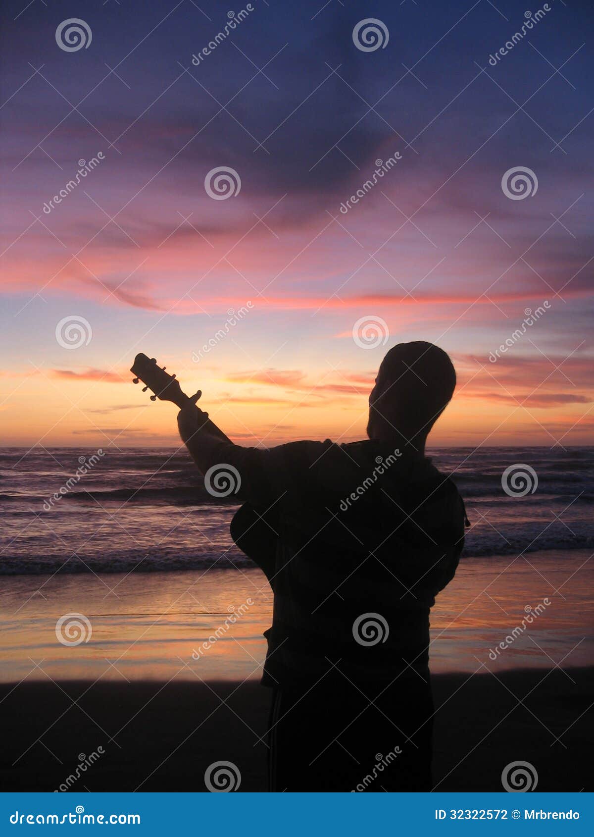 Guitar Player and a Sunset stock photo. Image of beautiful - 32322572