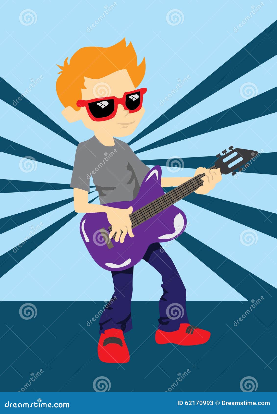 Guitar Player stock vector. Illustration of flat, minimalist - 62170993
