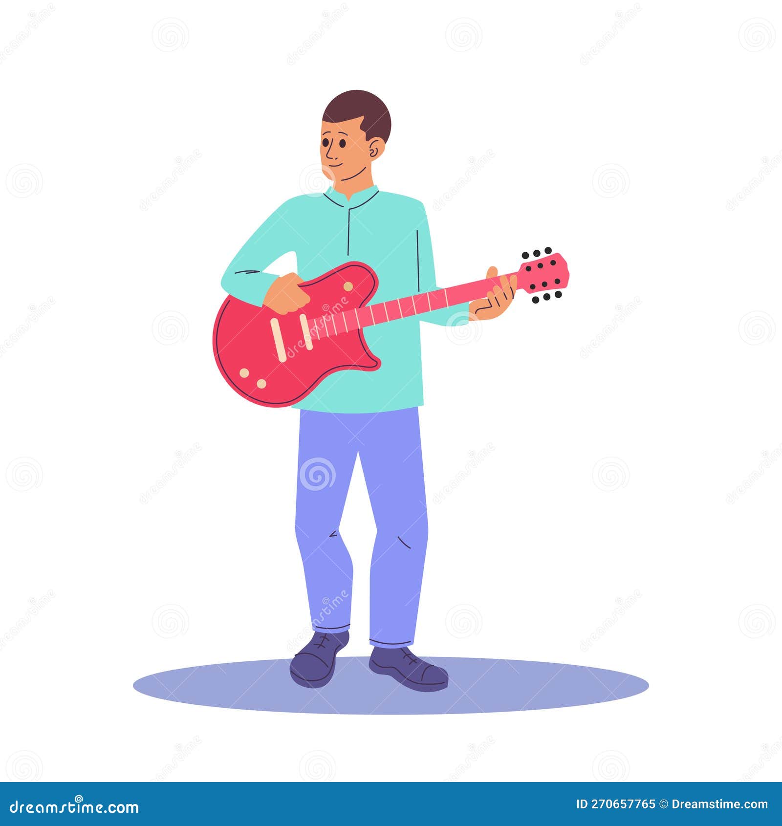 Guitar Player Vector Illustration Stock Illustration - Illustration of ...