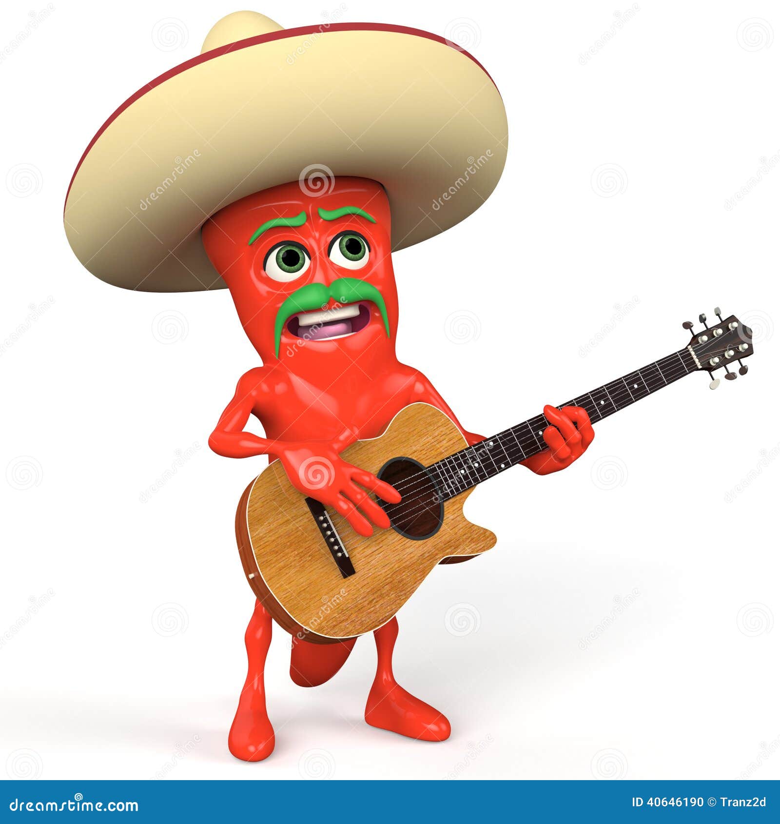 Guitar Playing Chili Pepper Stock Illustration - Illustration of ...