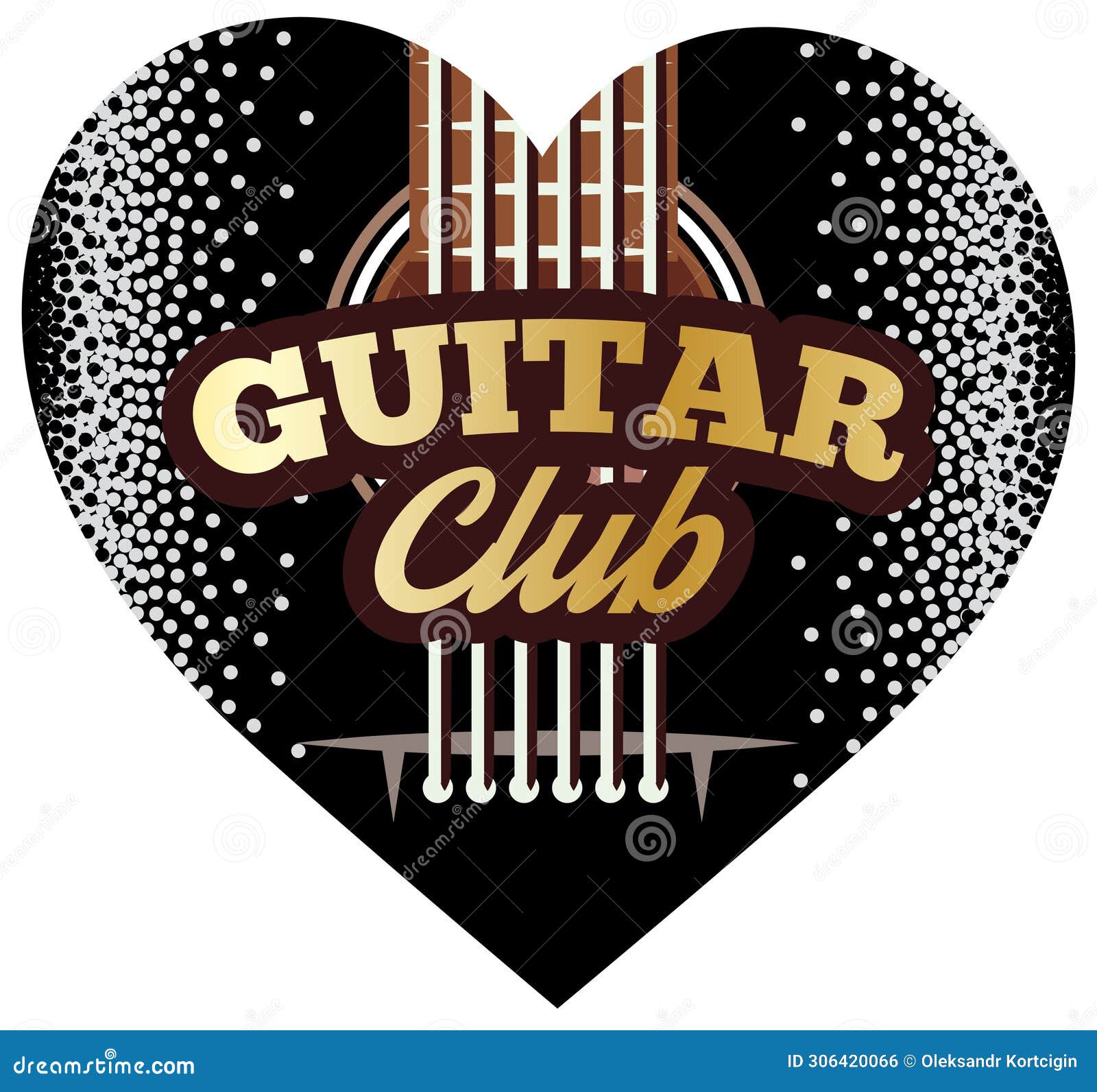 Guitar Plectrum in the Shape of a Heart As Template for a Club. Vector ...
