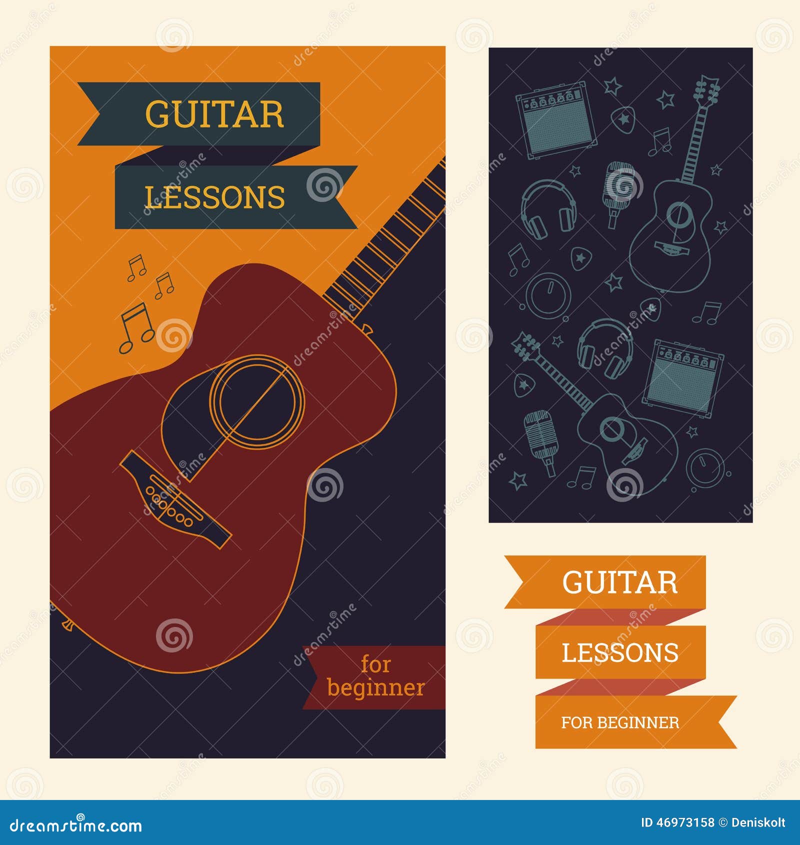 Guitar poster stock vector. Illustration of poster, music - 46973158