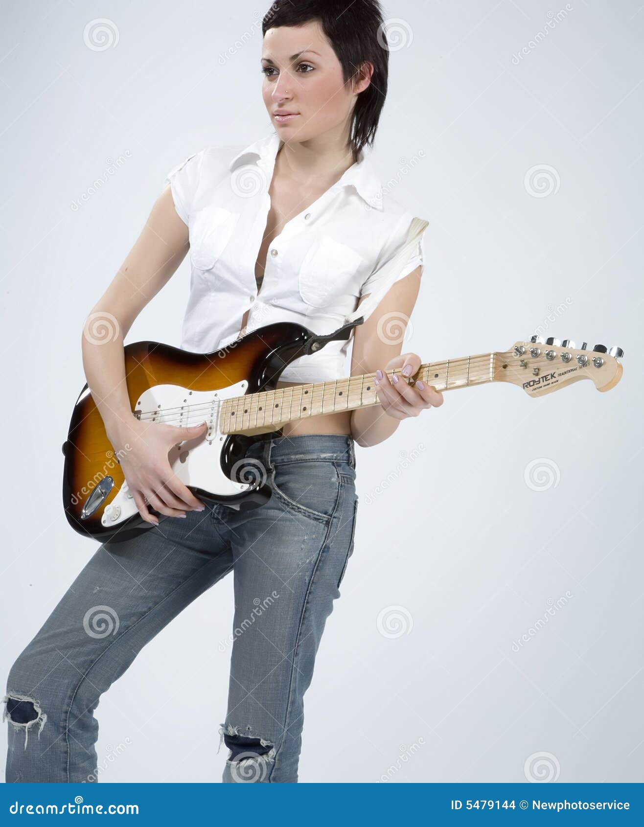 Guitar Rocker Girl stock photo. Image of rocker, pretty - 5479144