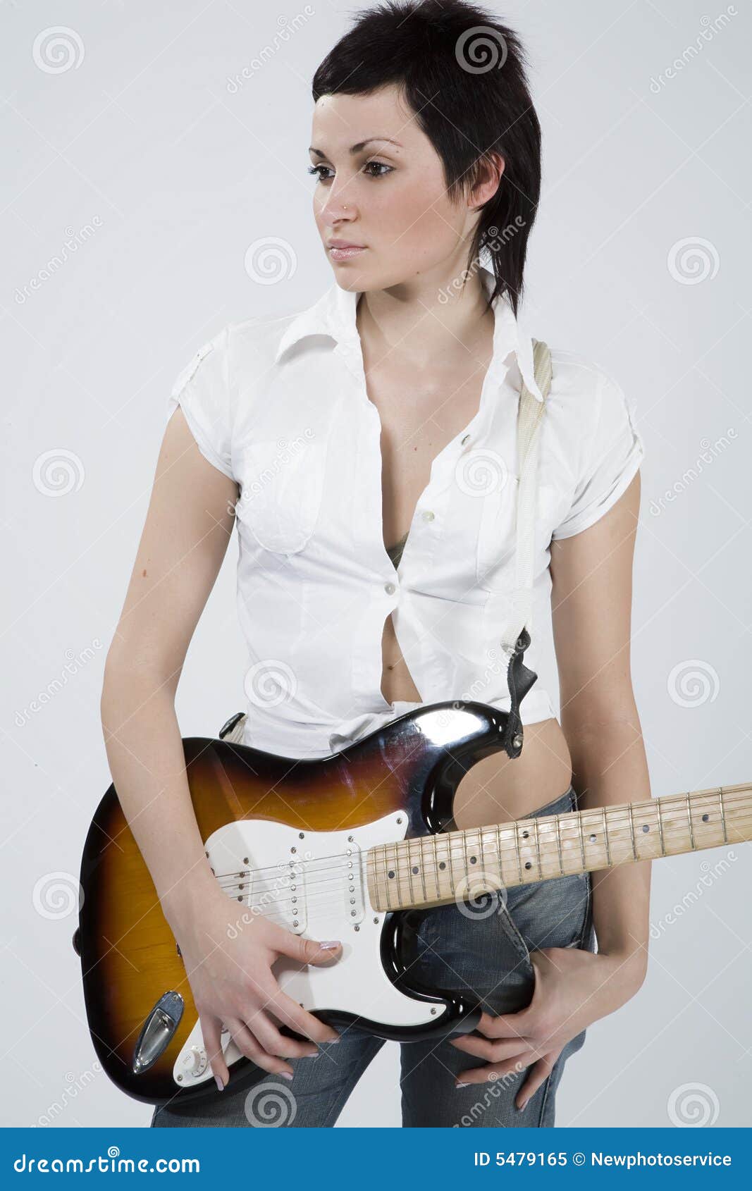Guitar Rocker Girl stock image. Image of electric, teen - 5479165