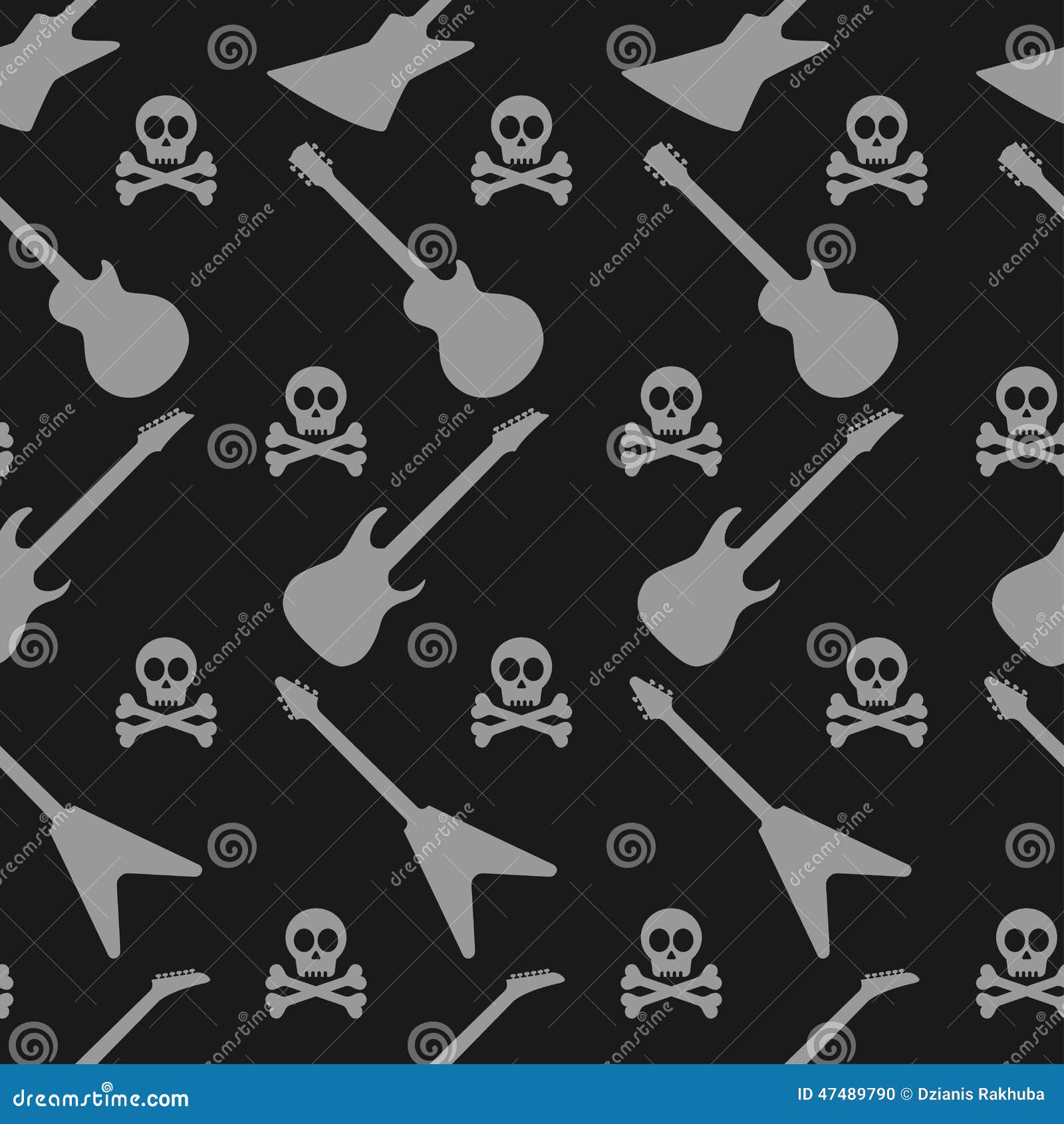 Guitar seamless pattern stock vector. Illustration of drawing - 47489790