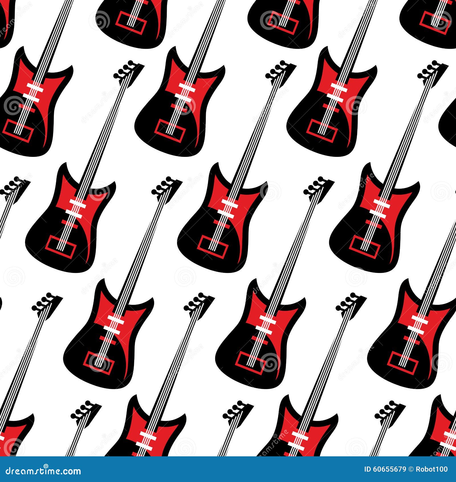 Guitar Seamless Pattern. Electric Guitar Repeating Background Stock ...