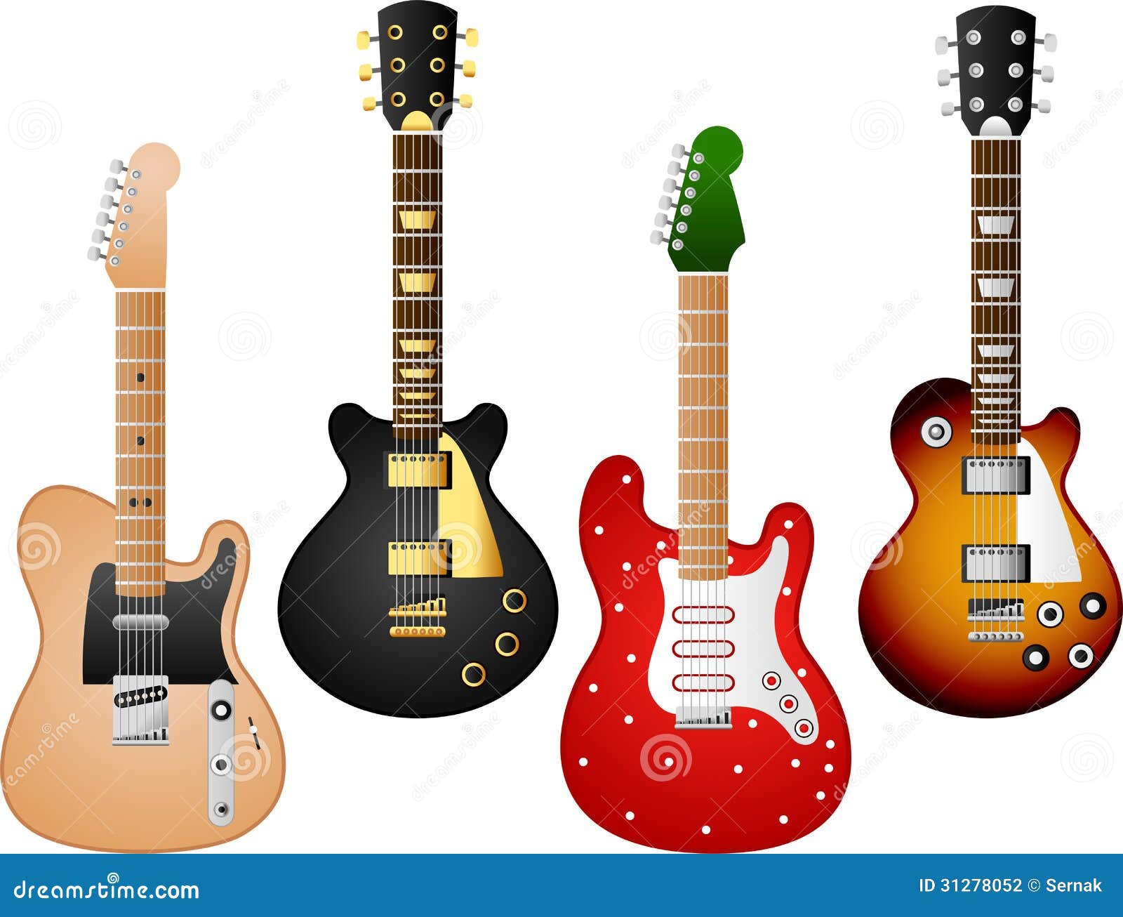 Guitar set 7 stock vector. Illustration of bass, electric - 31278052