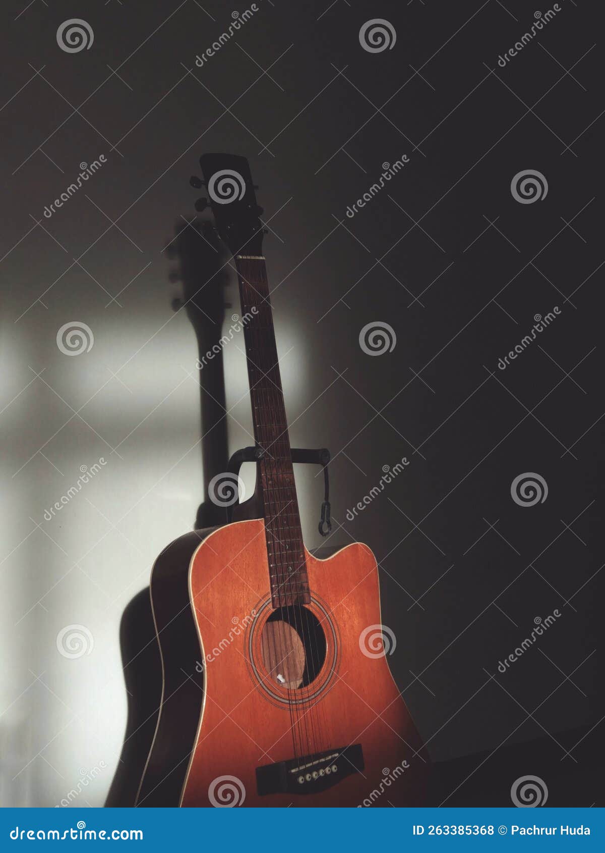 Guitar Shadow in the Morning Editorial Stock Photo - Image of saddow ...