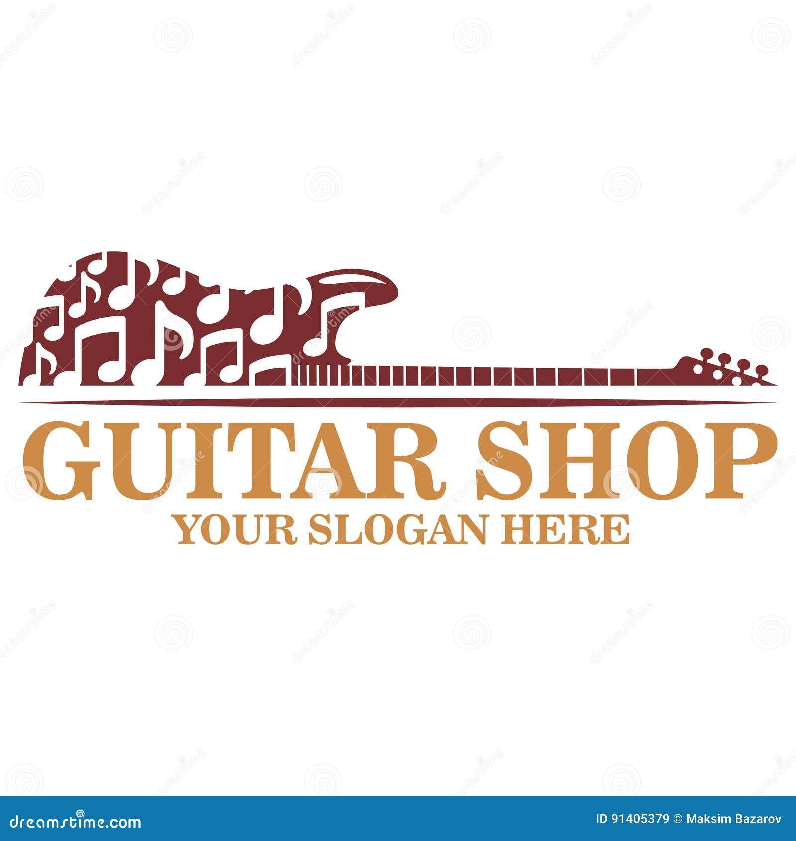 Guitar shop logo stock vector. Illustration of identity - 91405379