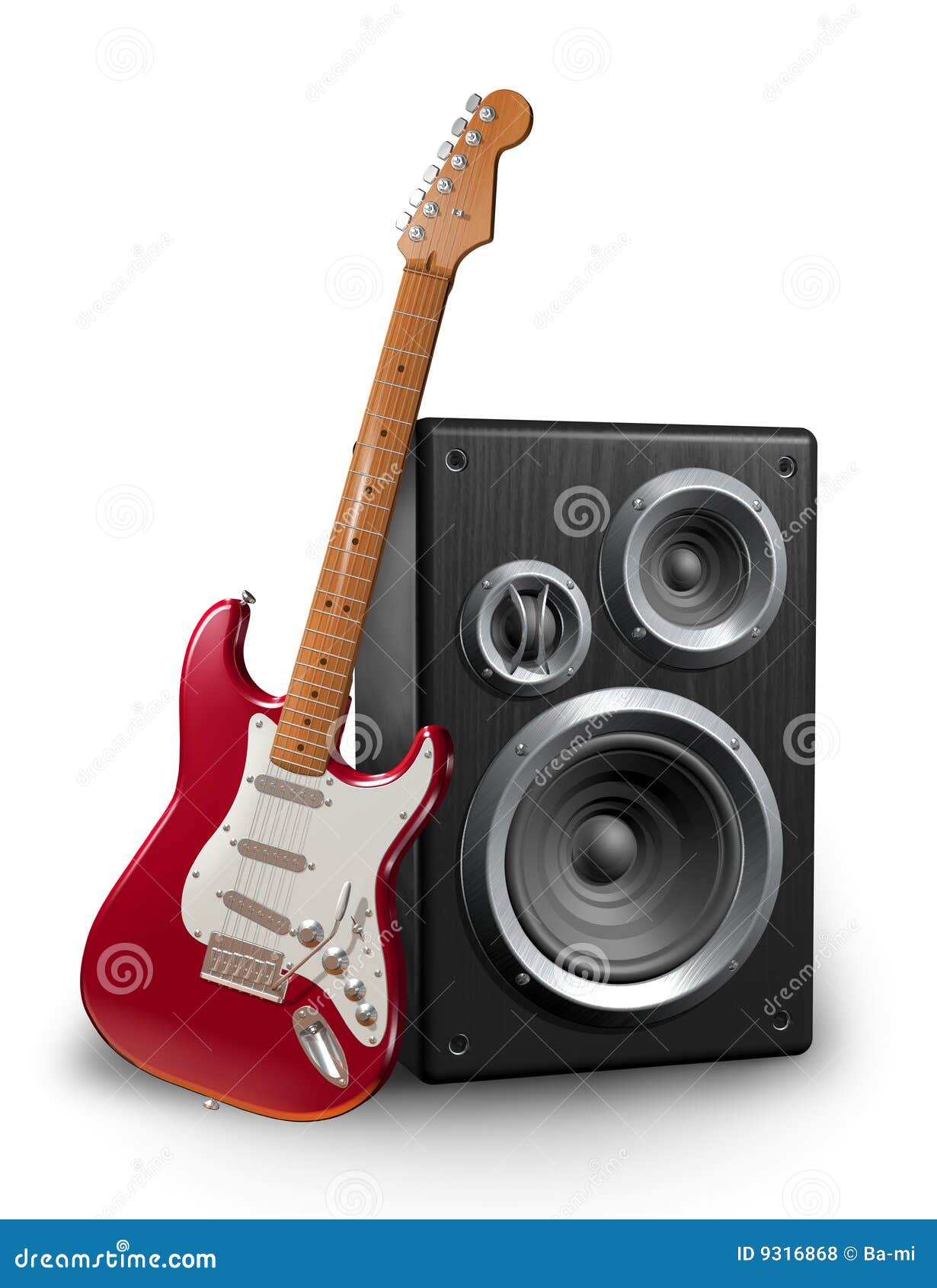 Guitar Fender Stratocaster - Cartoon Vector | CartoonDealer.com #14540809