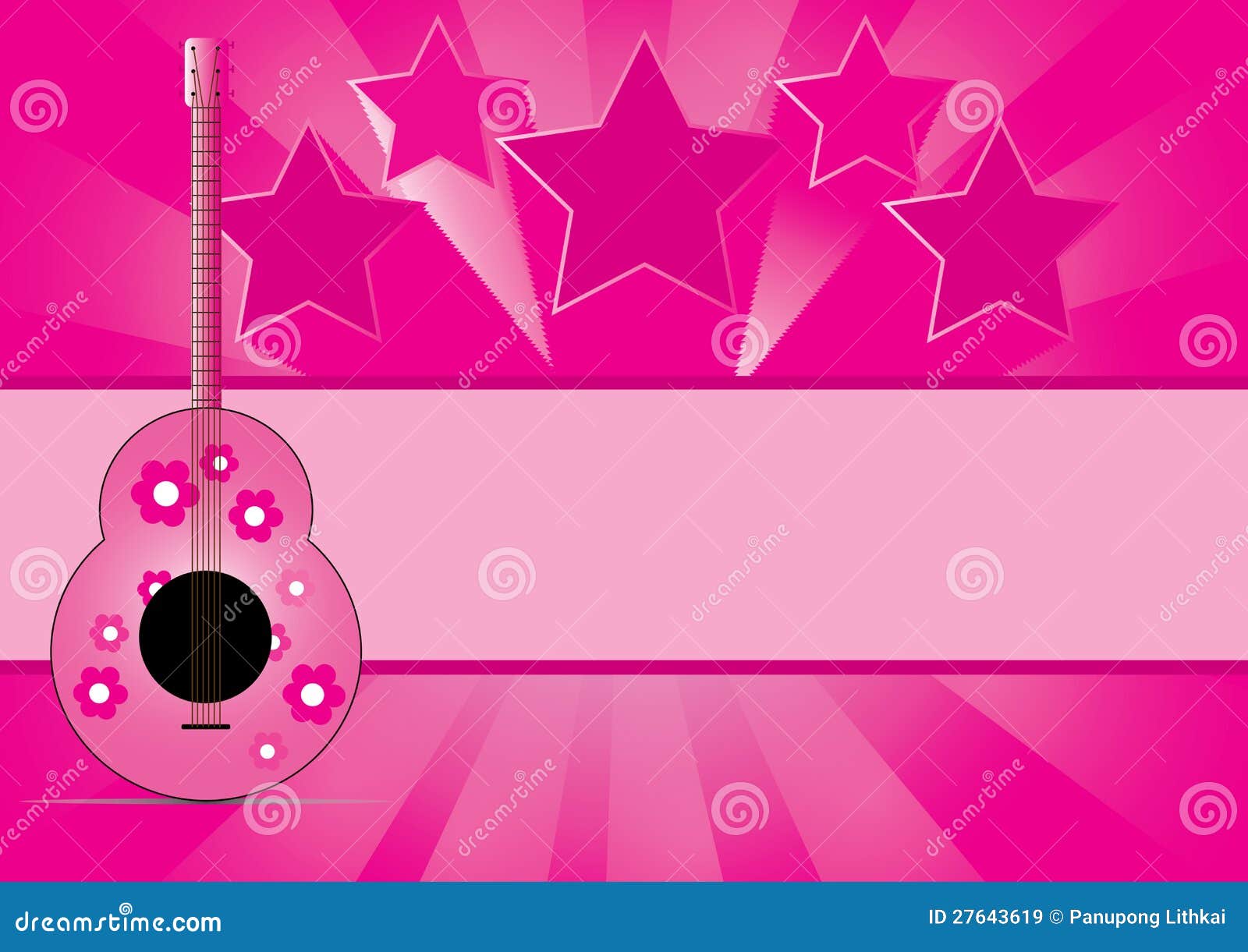 Guitar With Star Music On Abstract Background Stock Vector ...