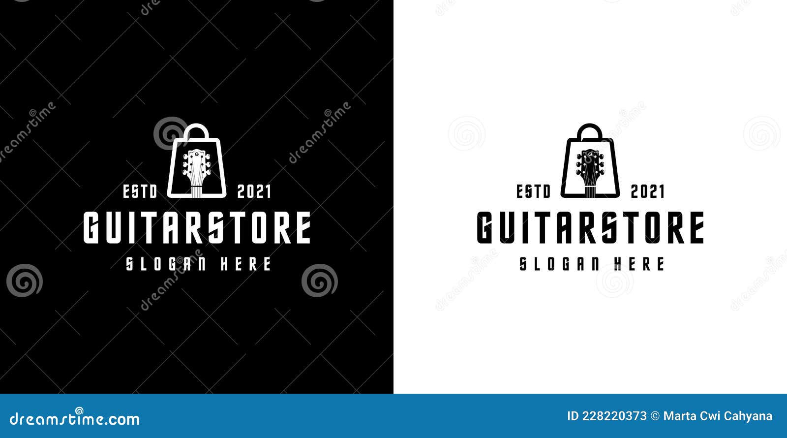 Guitar Store Shop Logo Design Vector Stock Vector - Illustration of ...