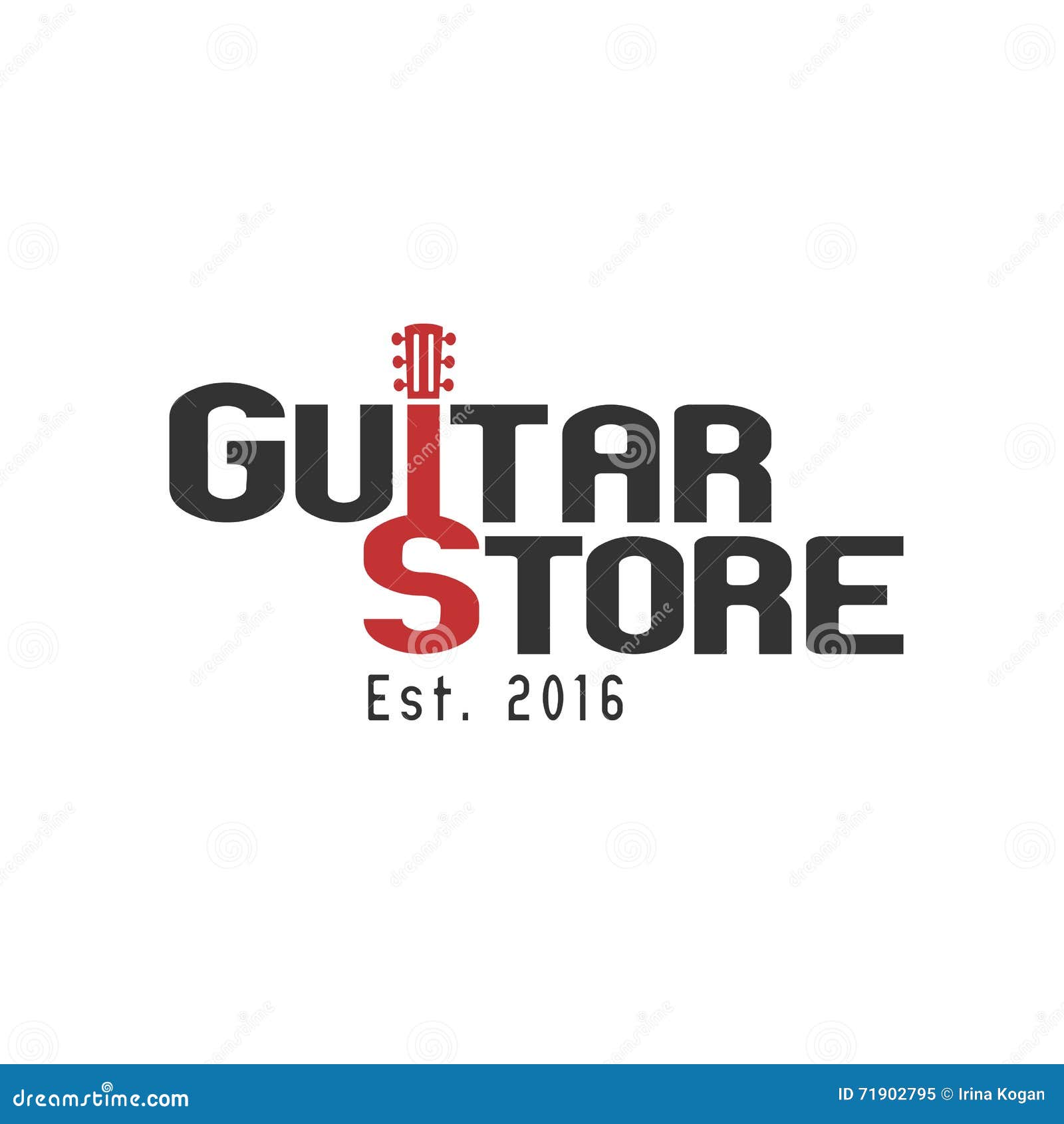 Guitar Store Vector Template Logo Stock Vector - Illustration of emblem ...