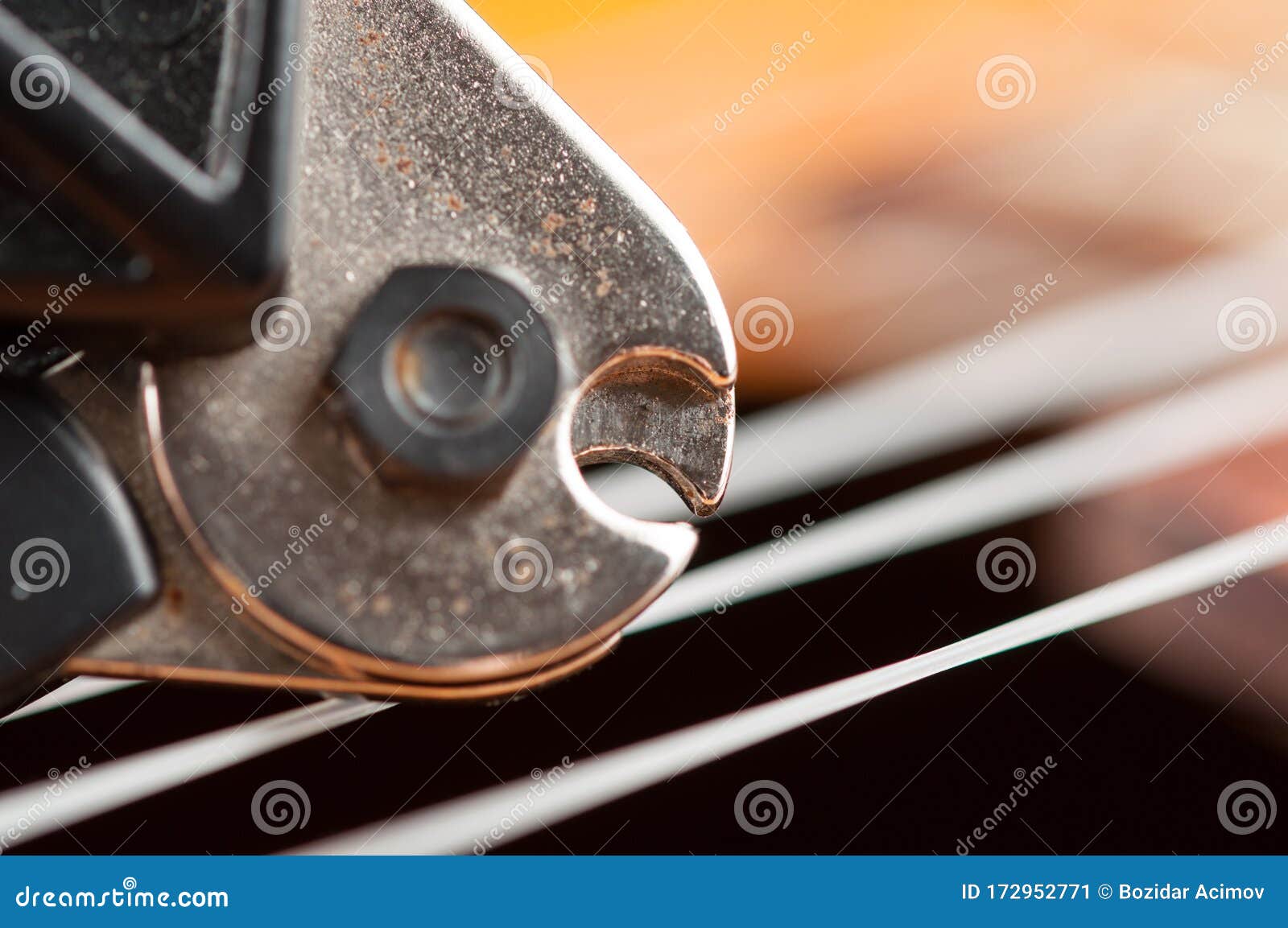 Guitar String Cutting Equipment Isolated on White Background Stock ...
