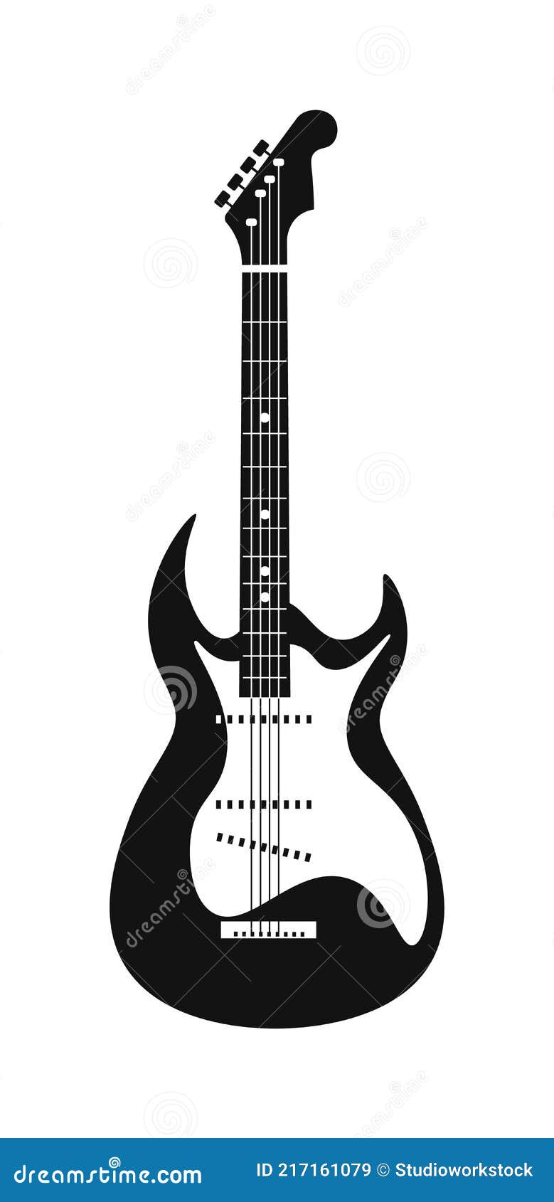 Guitar String Musical Instrument Isolated on White Stock Vector ...
