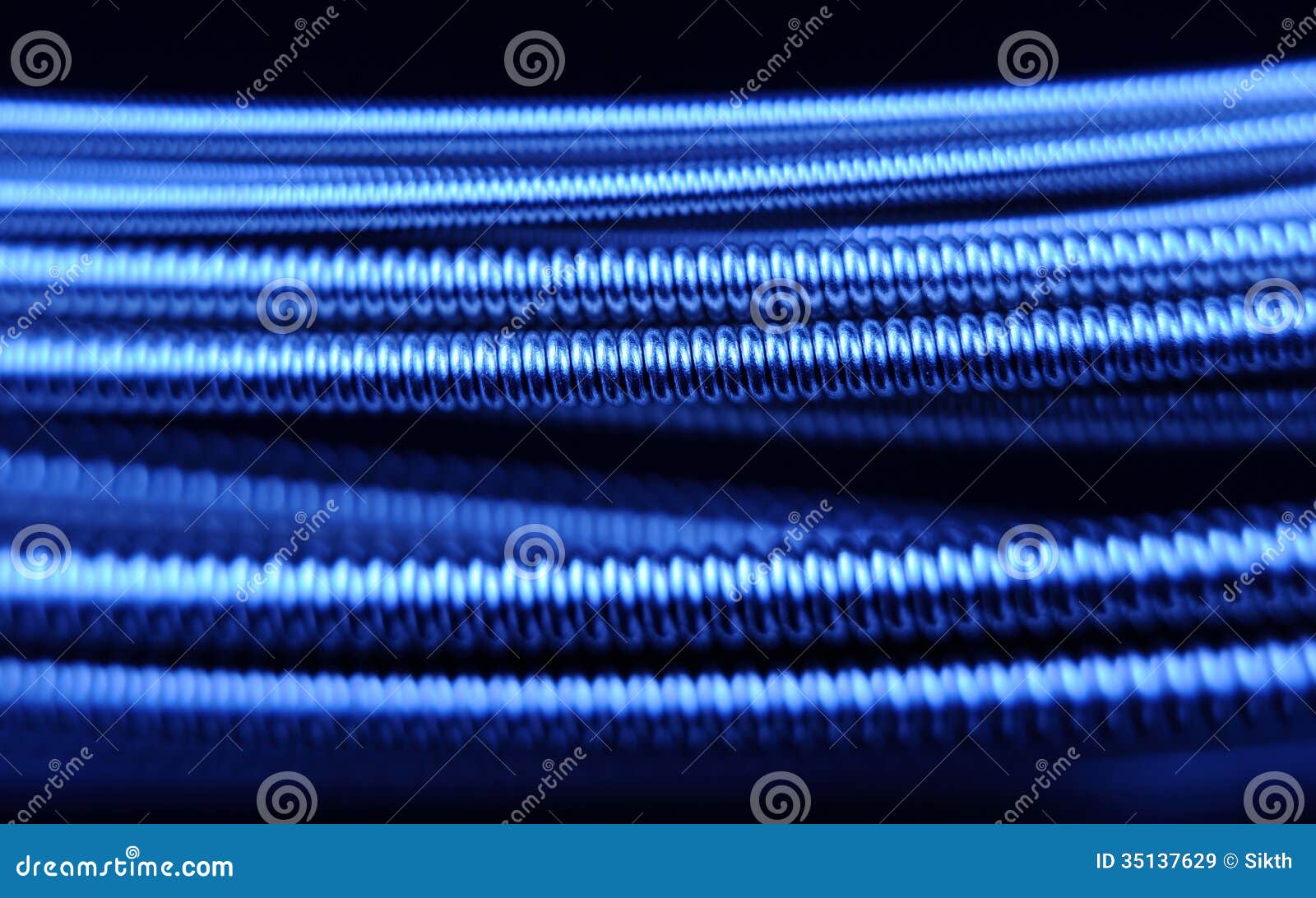 Guitar Strings in Blue Light on Black Background Stock Image - Image of ...