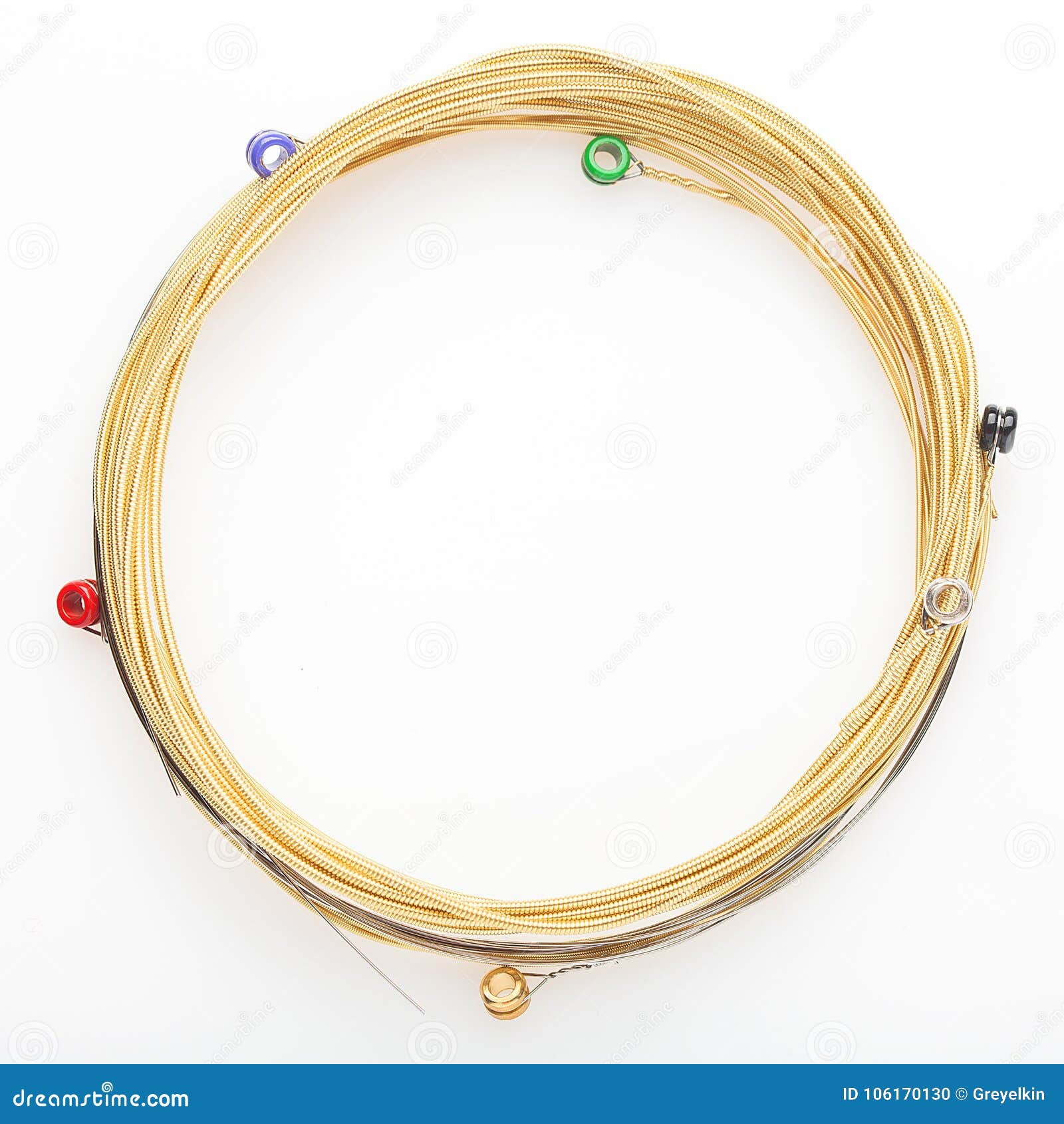 Guitar Strings on White Background Stock Photo - Image of steel, single ...