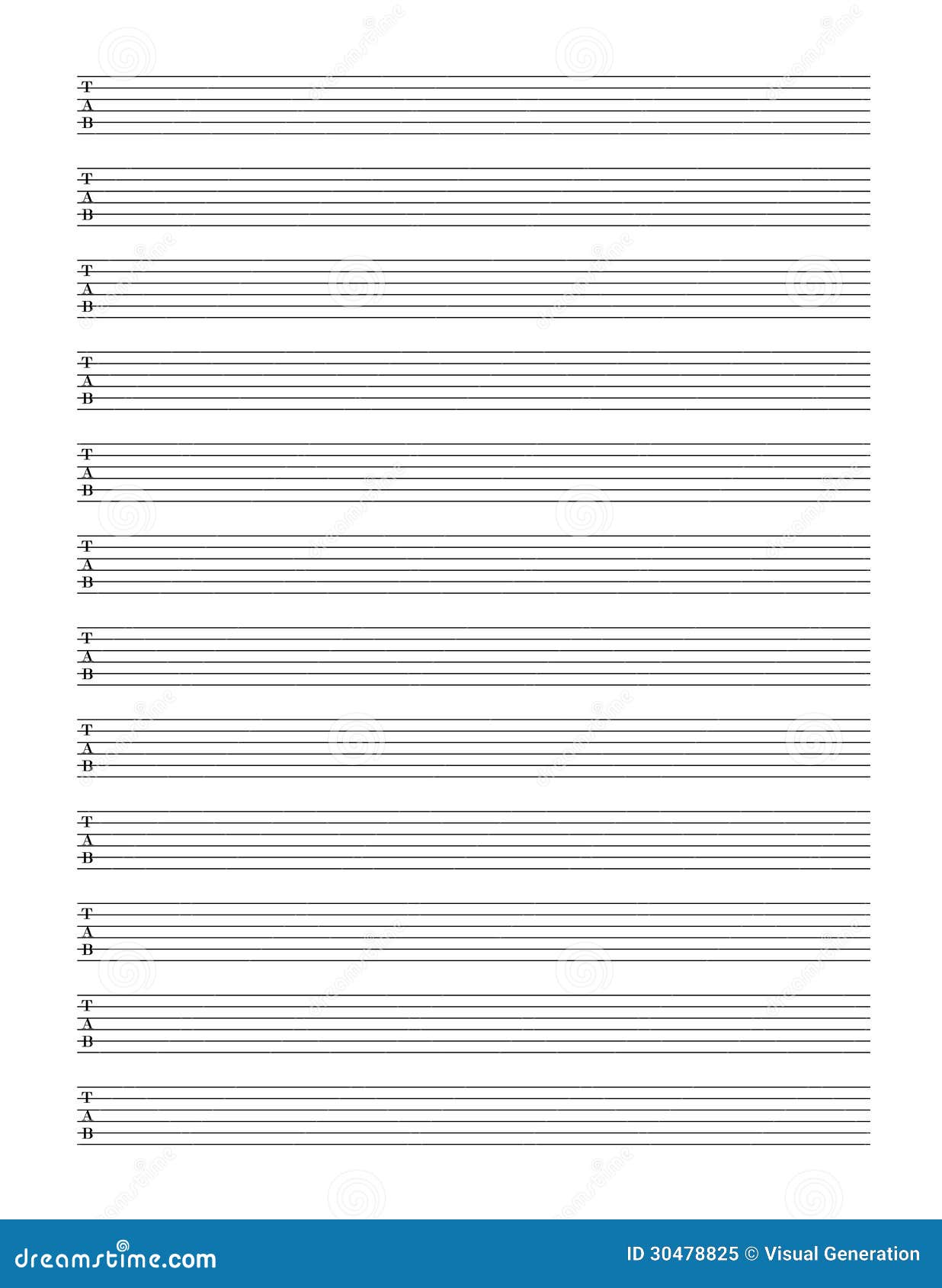 Guitar TAB Staff stock vector. Illustration of entertainment - 30478825