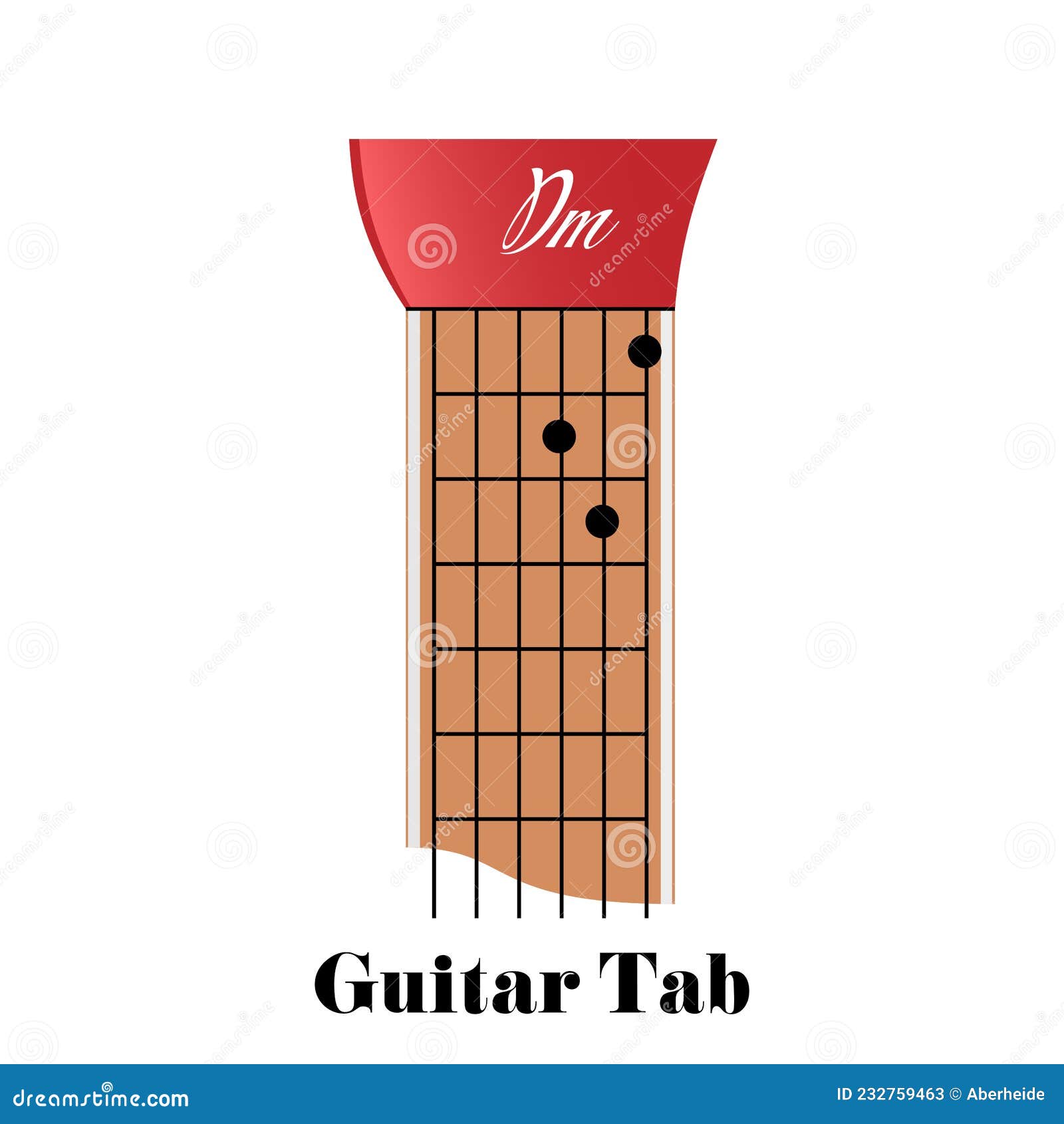 Guitar Tabulator with Chord D Minor Stock Vector - Illustration of ...