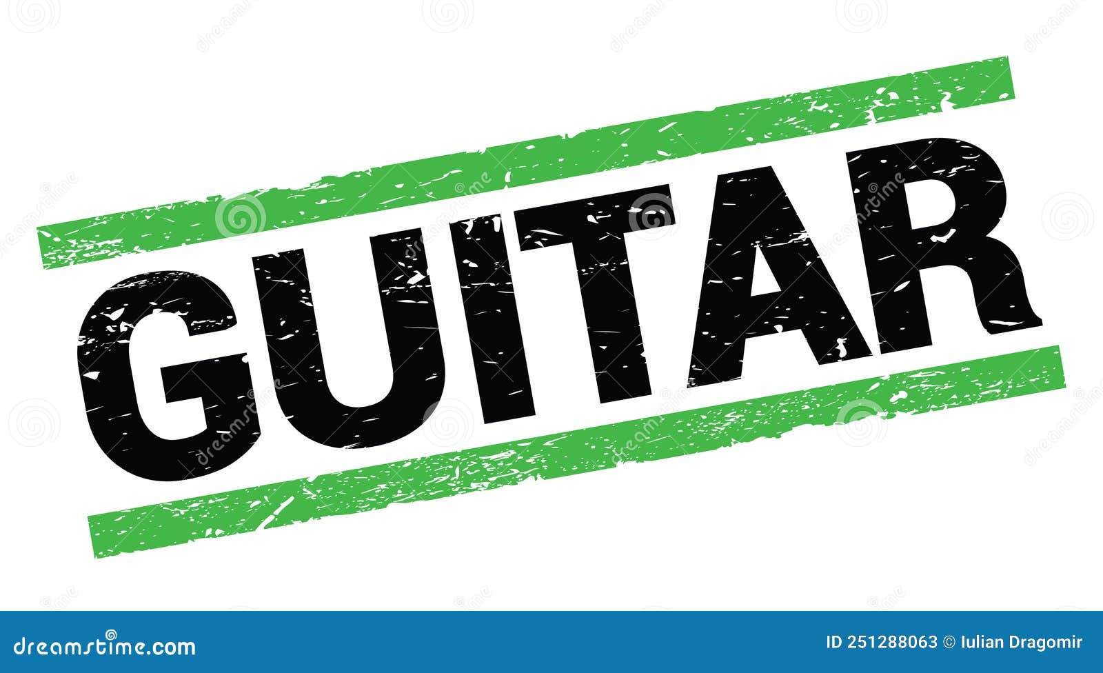 GUITAR Text on Green Rectangle Stamp Sign Stock Illustration ...