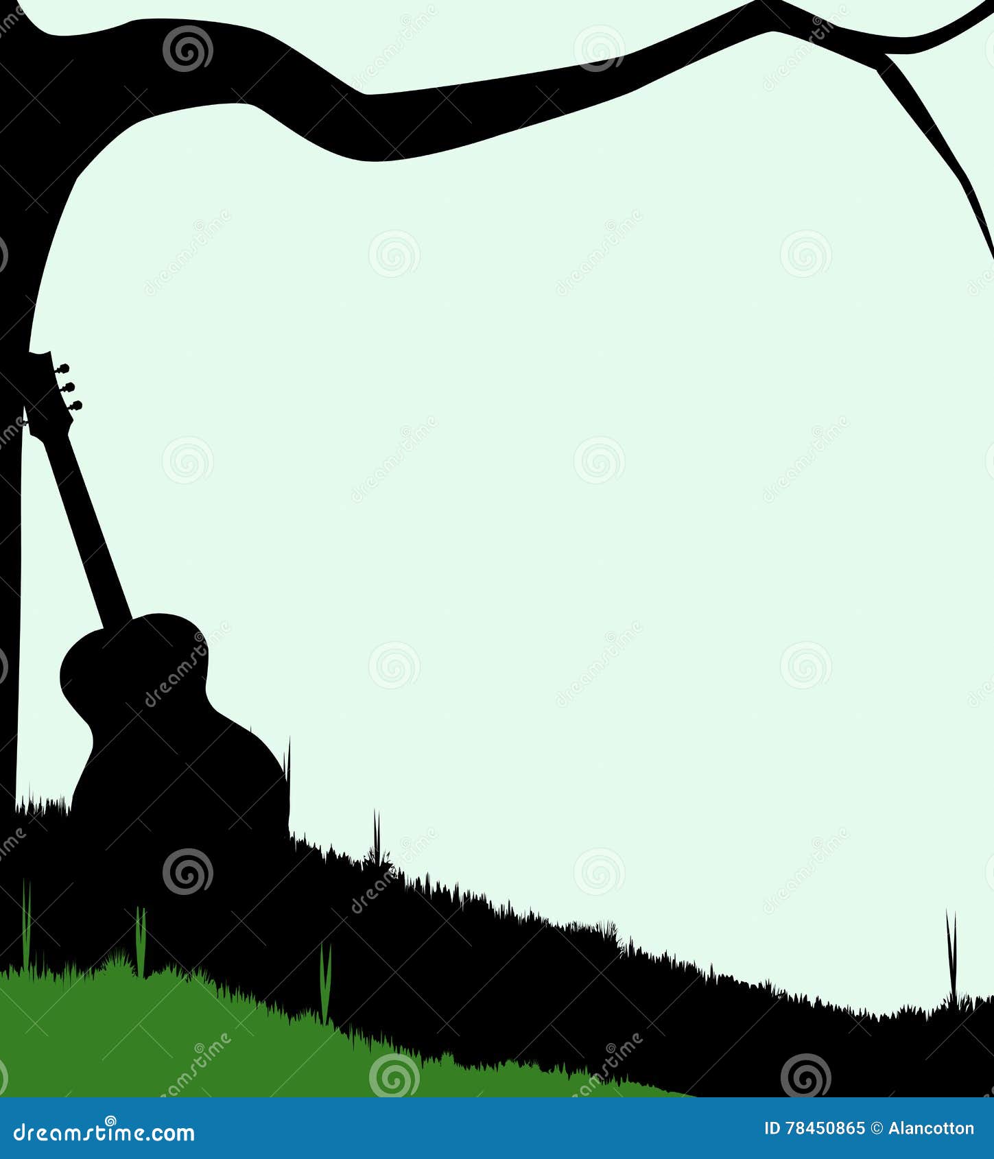 Guitar and Tree stock vector. Illustration of fretted - 78450865