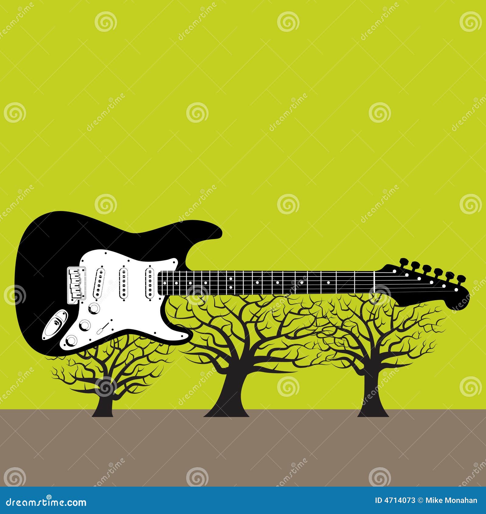 Guitar Trees stock vector. Illustration of trees, design - 4714073