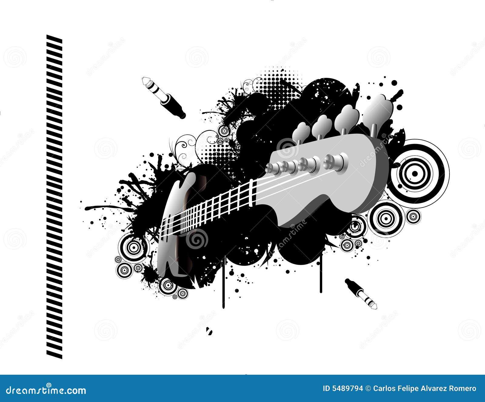 Guitar Vector Illustration Isolated On White Background. Popular Music ...