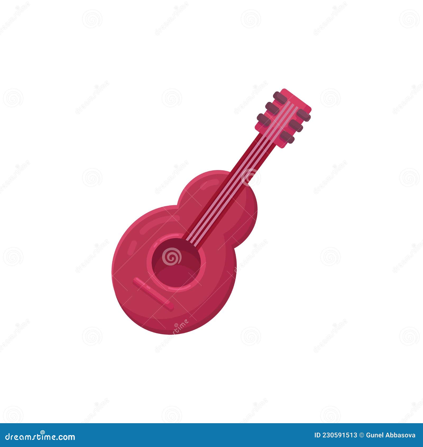 Guitar Colorful Clipart. Guitar Flat Illustration Stock Vector ...