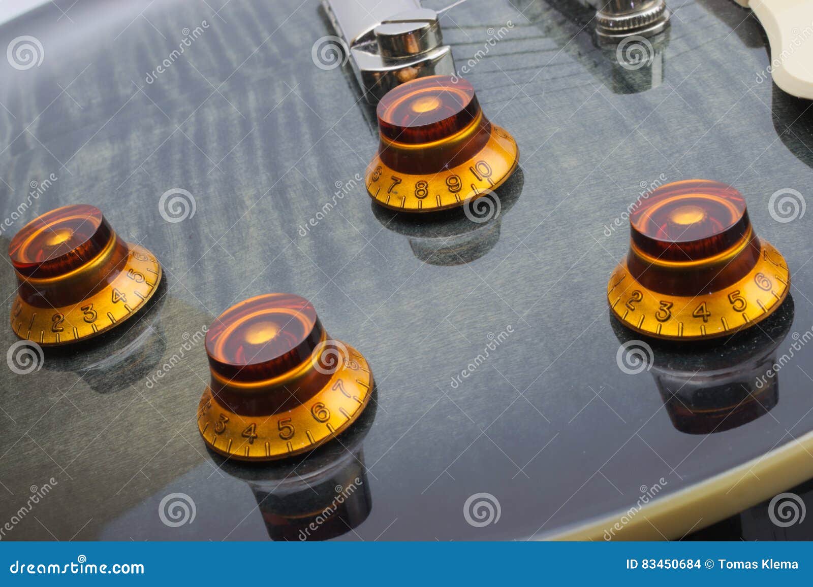 Guitar volume controls stock photo. Image of white, play - 83450684