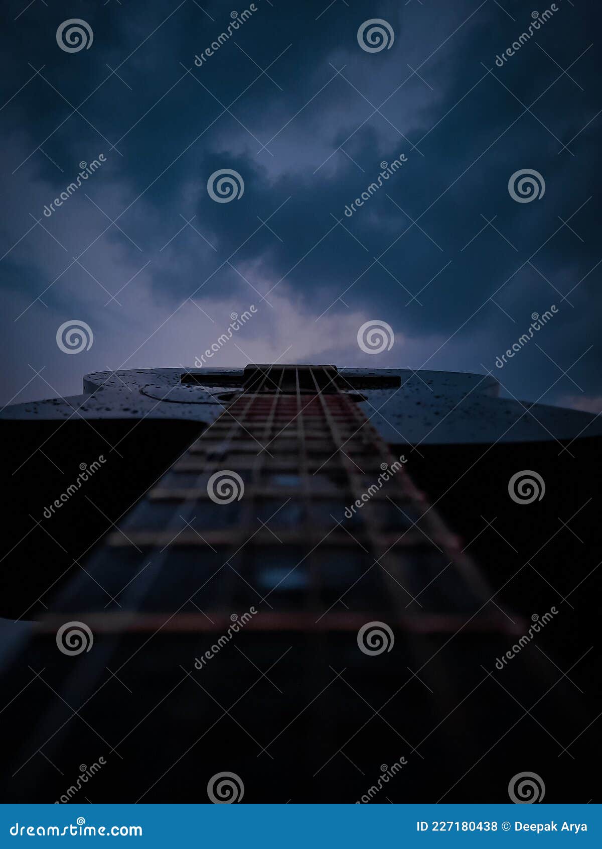 Guitar with water drop stock photo. Image of water, sunlight - 227180438