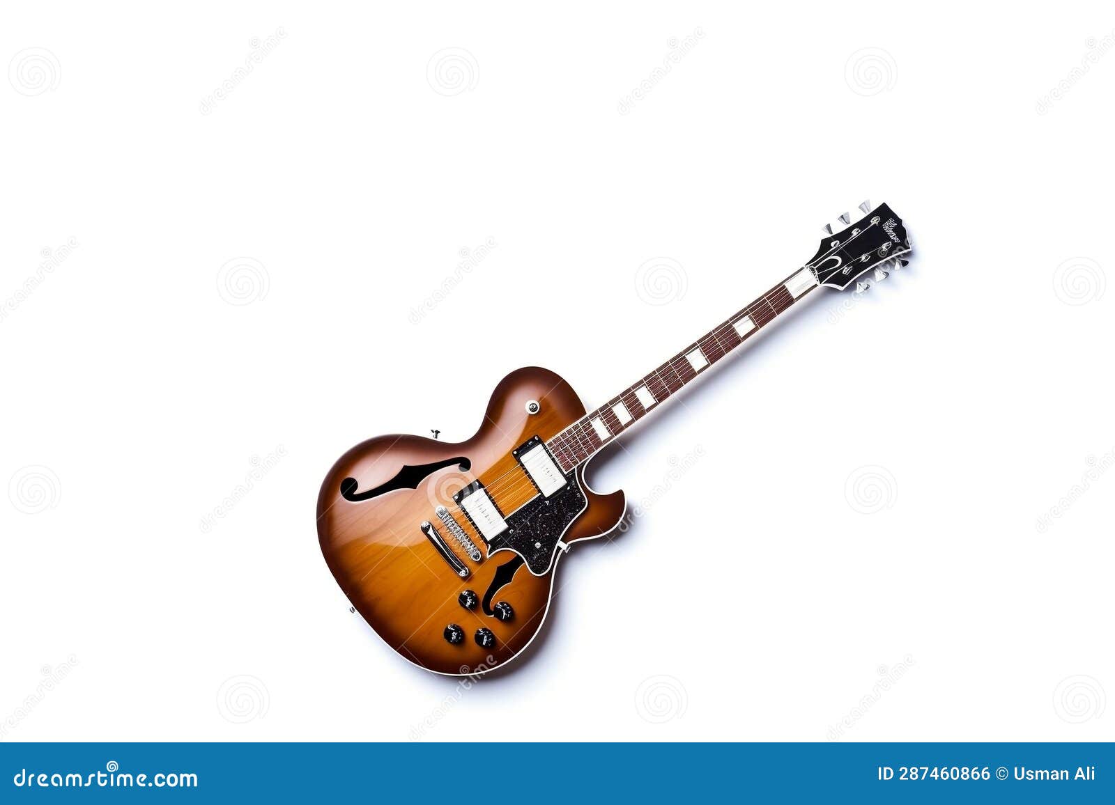 Guitar on White Background. AI Stock Illustration - Illustration of ...