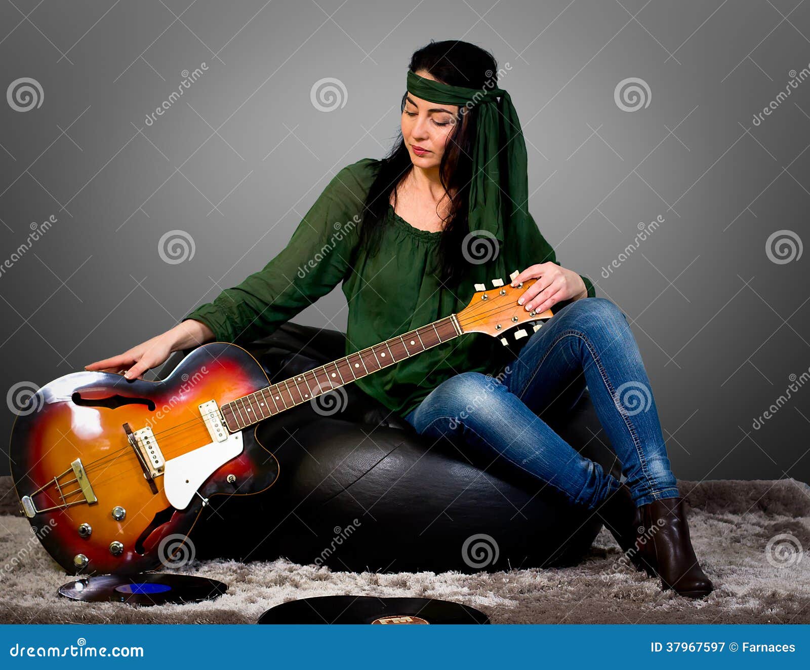 Guitar woman stock image. Image of musical, guitar, adult - 37967597