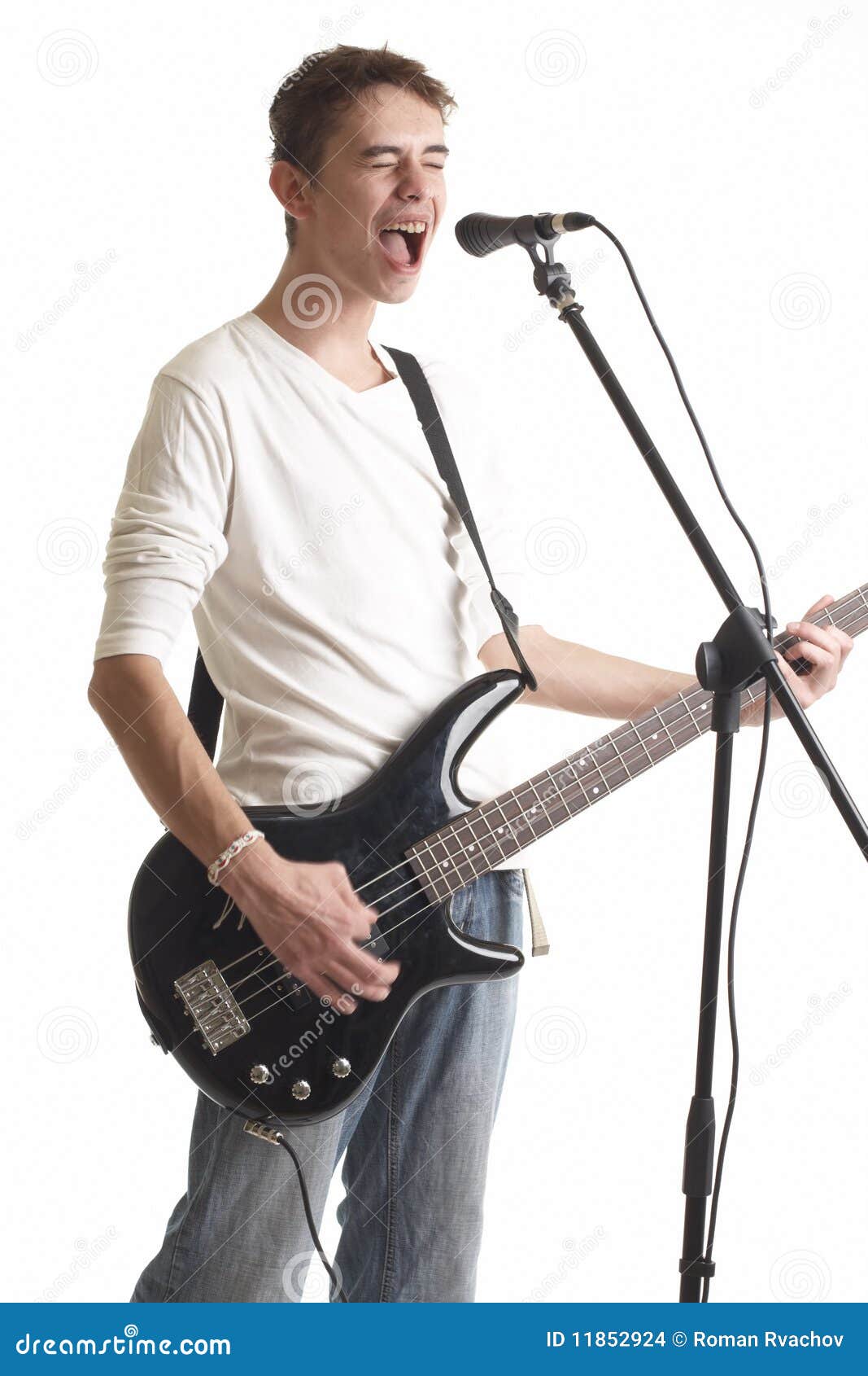 The guitarist. stock photo. Image of background, thin - 11852924