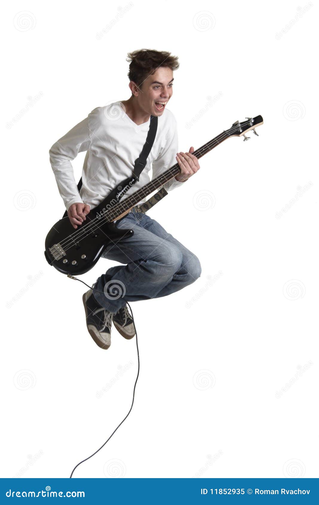 The guitarist. stock image. Image of studio, isolated - 11852935