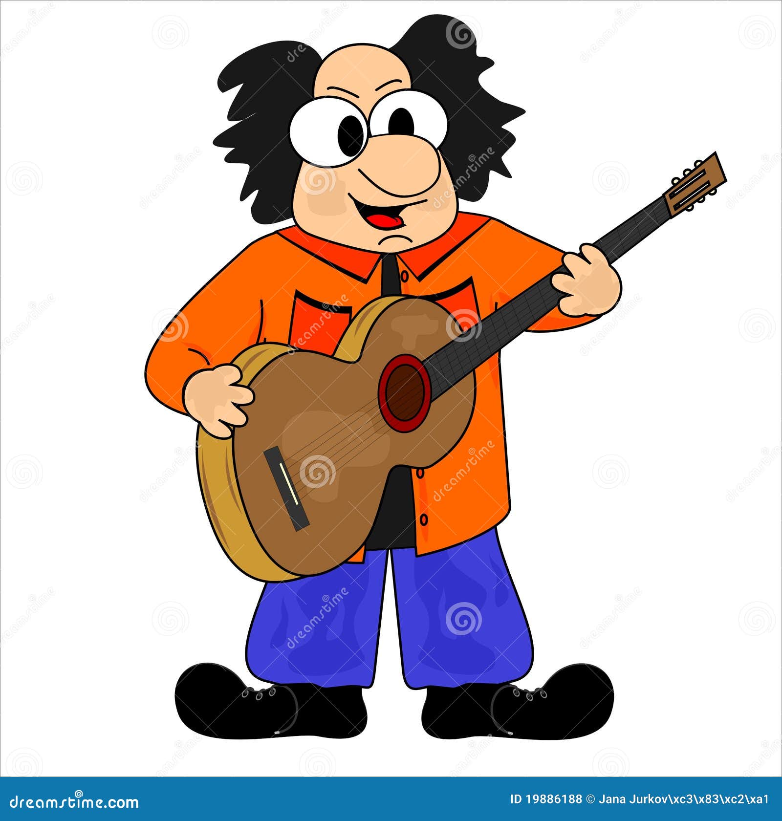 Guitarist stock vector. Illustration of cartoon, comical - 19886188