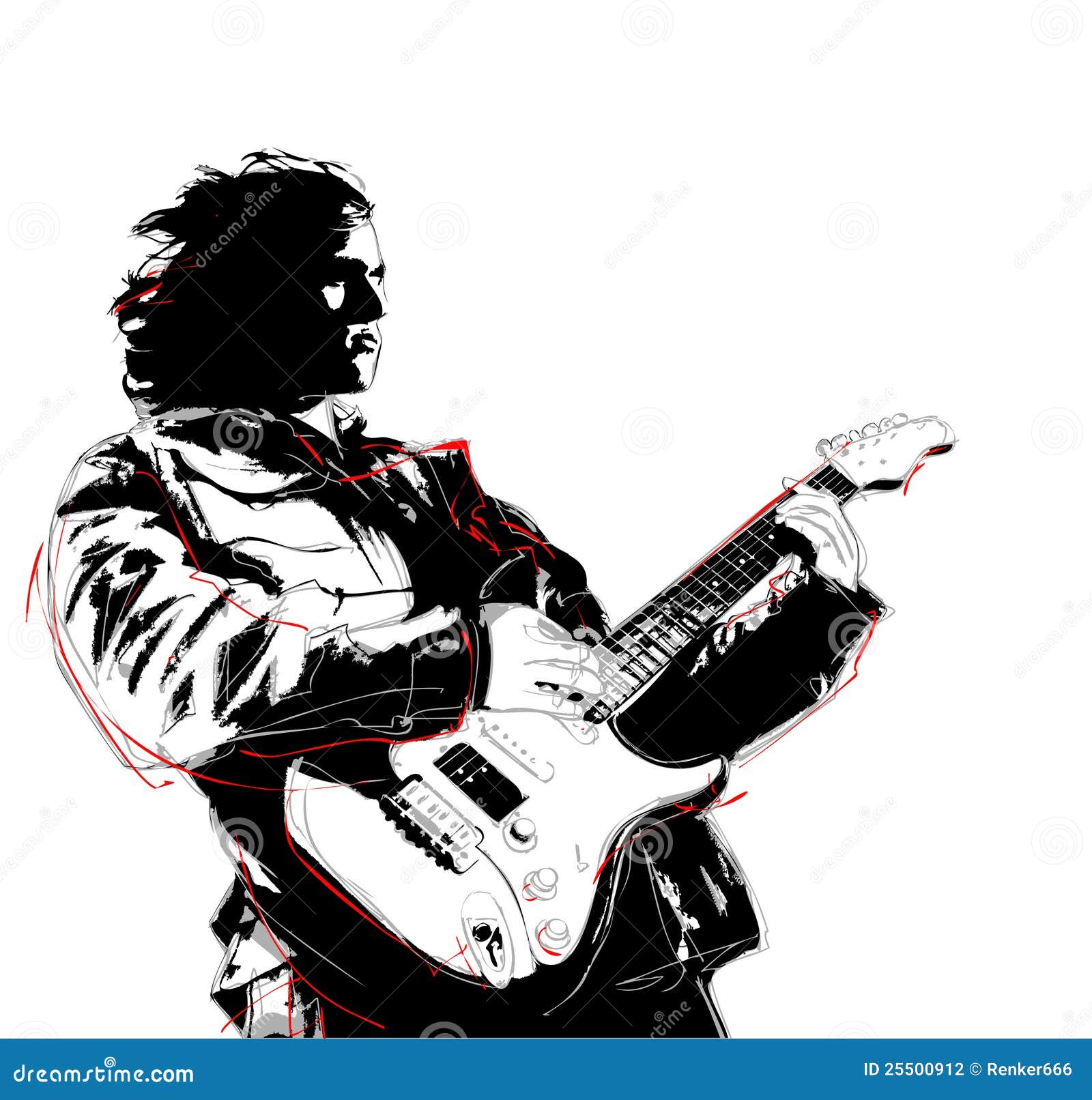 Guitarist stock vector. Illustration of black, abstract - 25500912