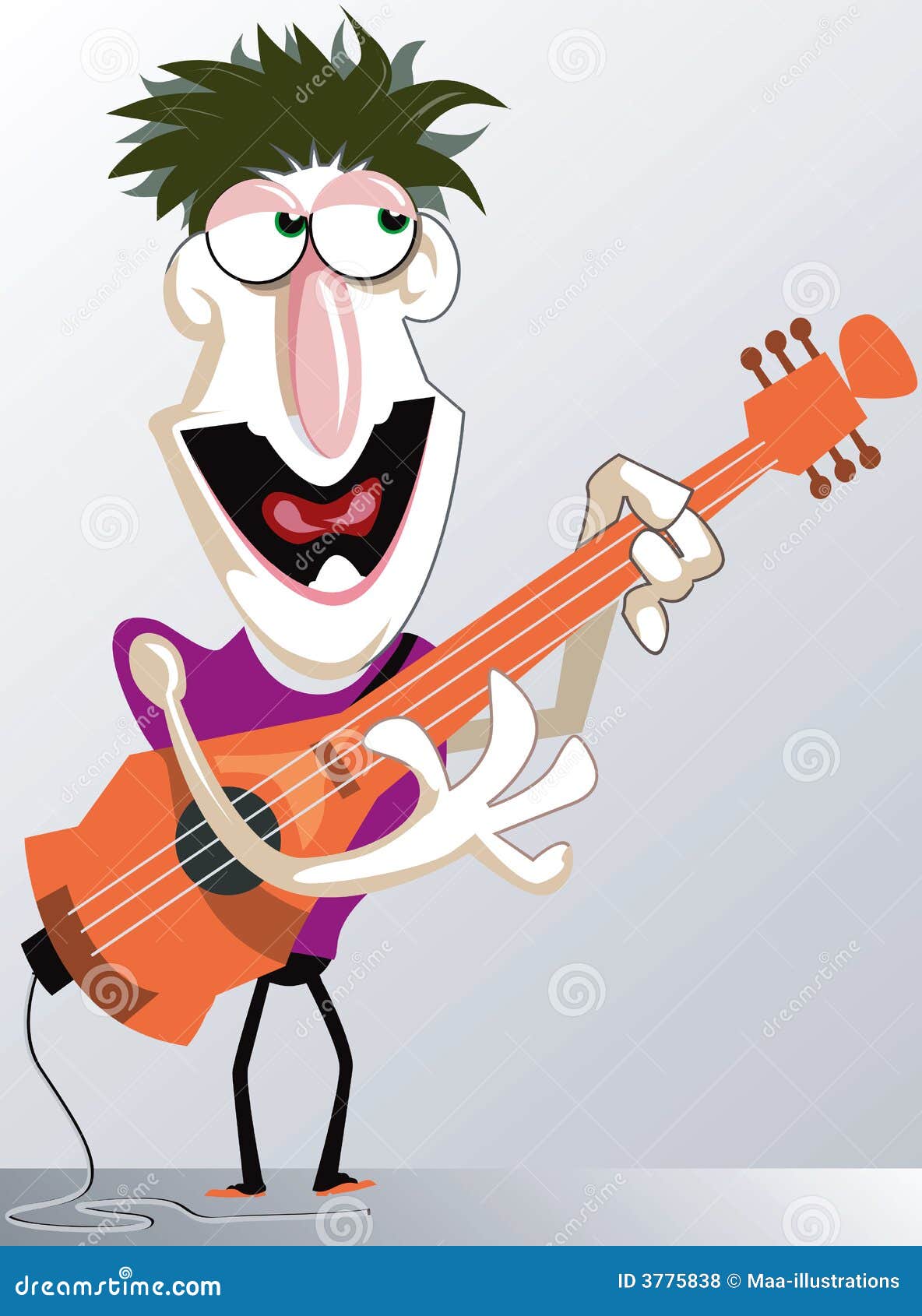 A guitarist stock vector. Illustration of comic, guitar - 3775838