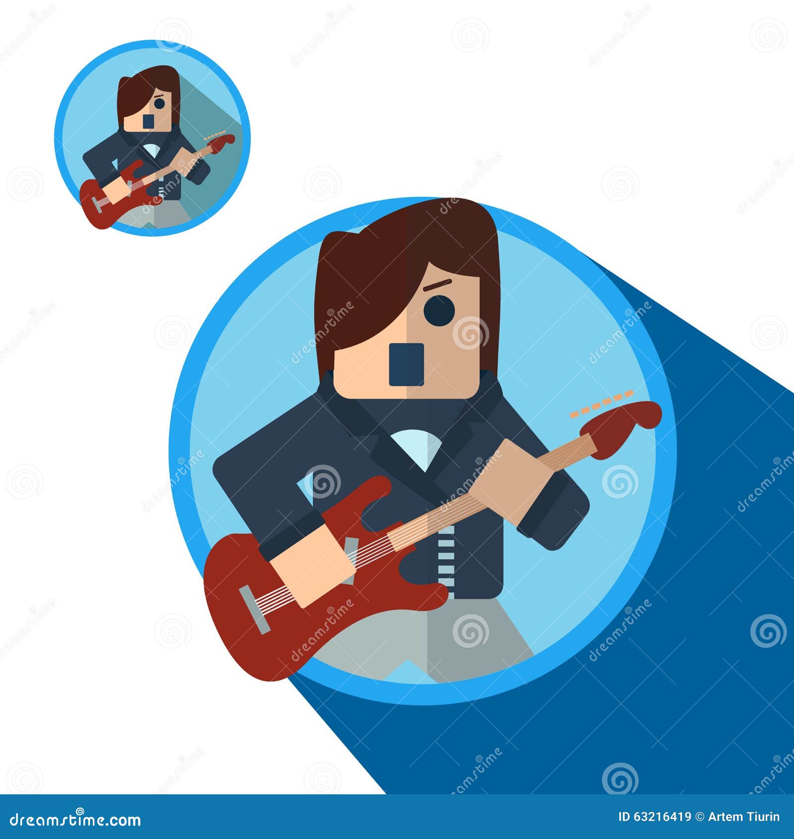 Guitarist Icon, Vector Flat Illustration Stock Vector - Illustration of ...