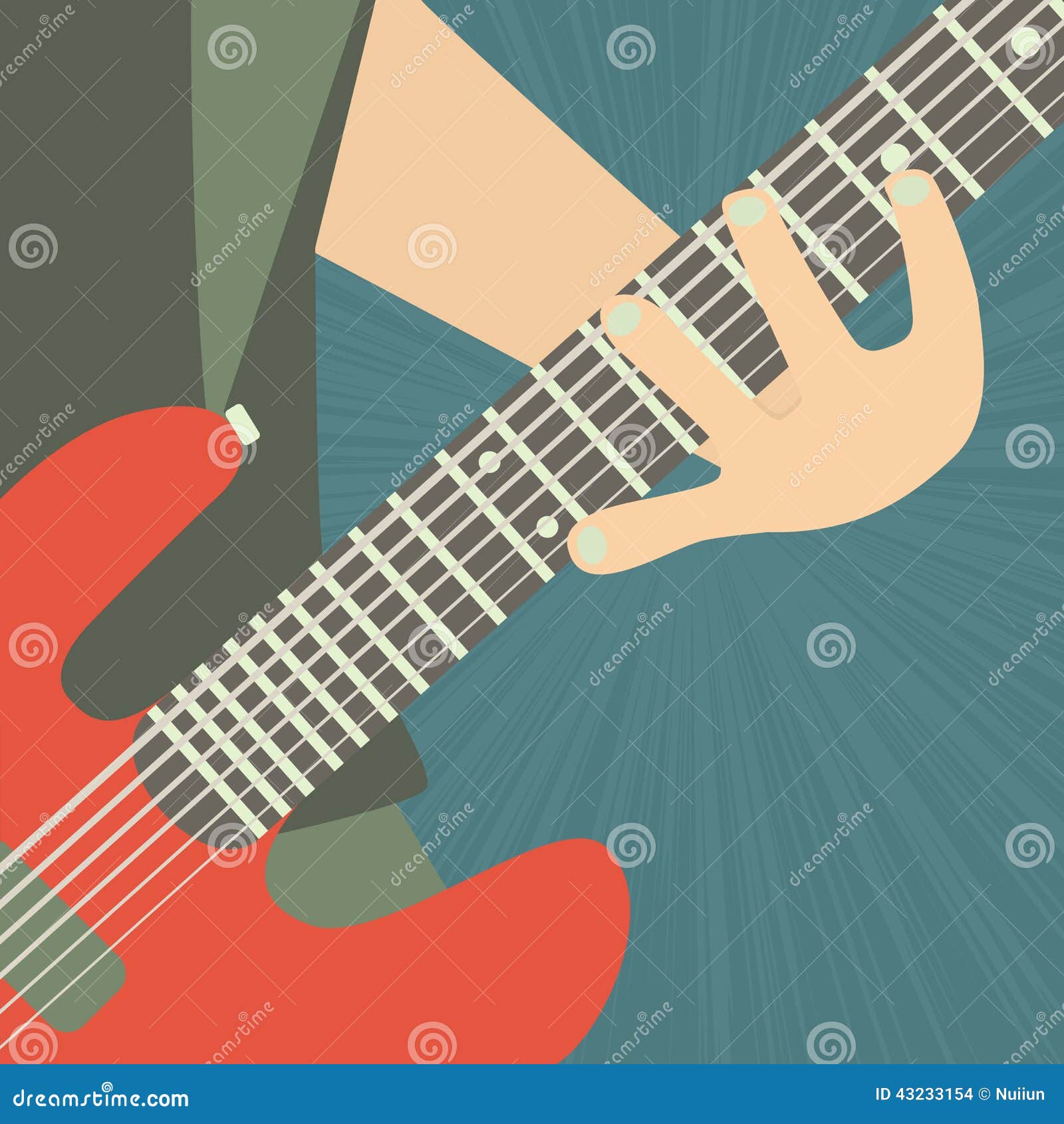 Guitarist illustration stock vector. Illustration of hand - 43233154
